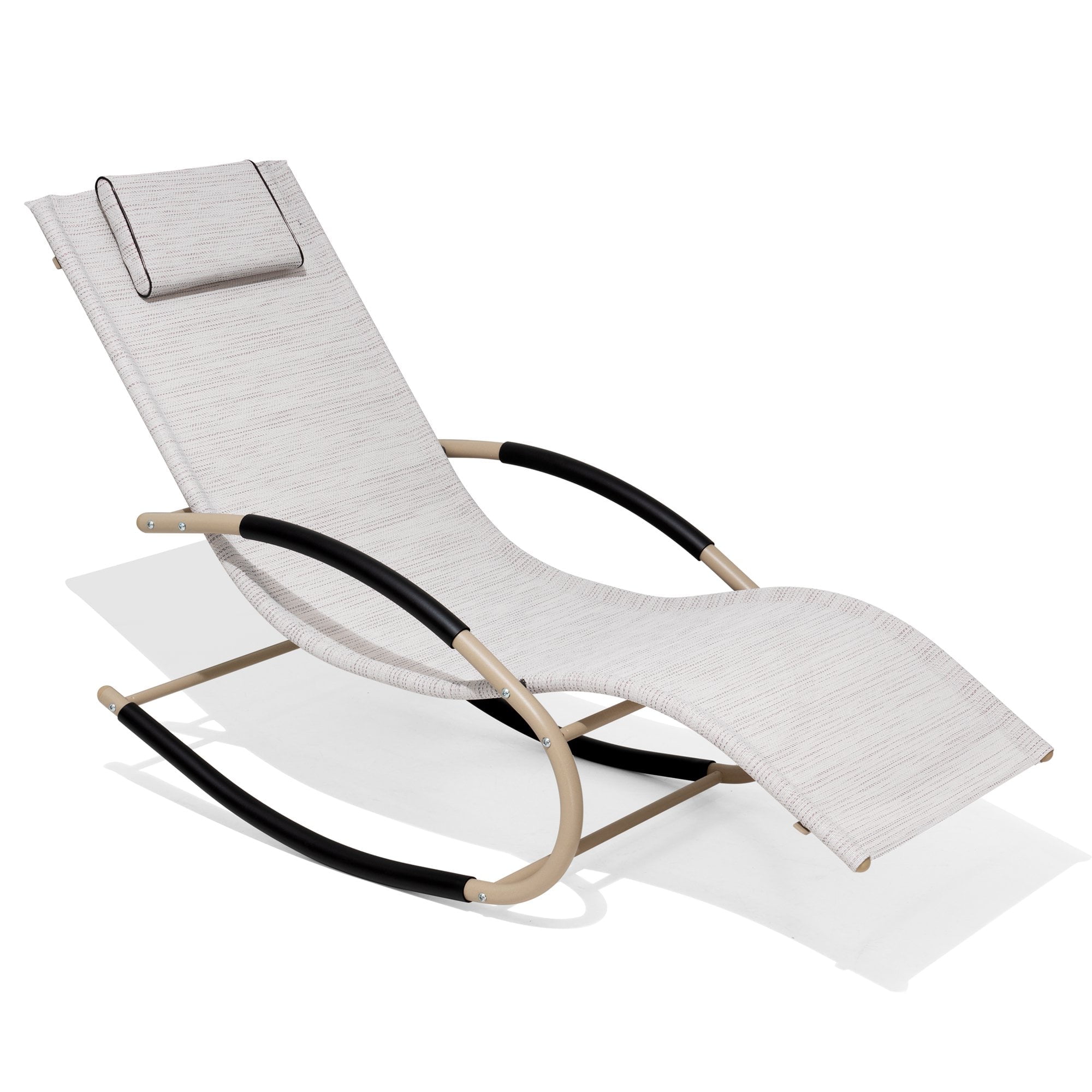 Pellebant Patio Rocking Chair Metal Outdoor Rocker Chaise Lounge Chair ...