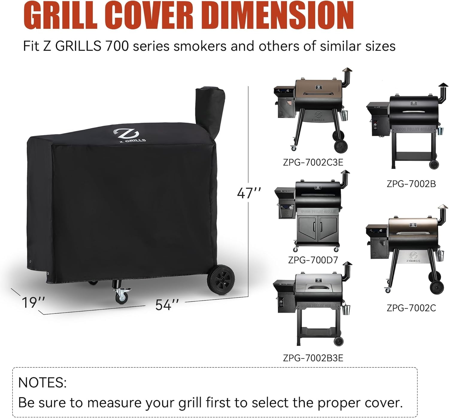 Pellet Grill Cover 54 Inch | Official Genuine | Upgraded 600D Polyester ...