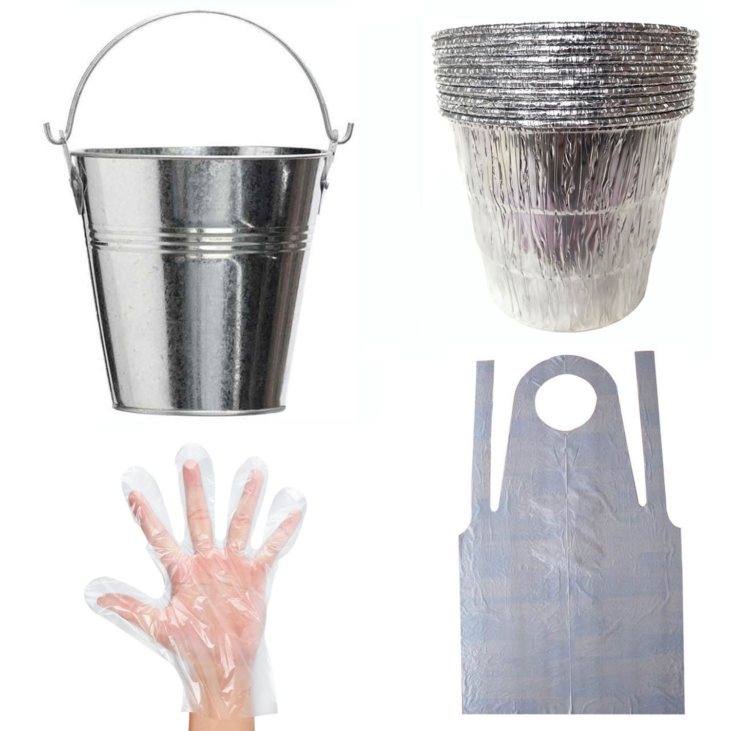 Pellet Grill Drip Grease Bucket & 10 Pack Disposable Aluminum Bucket ...