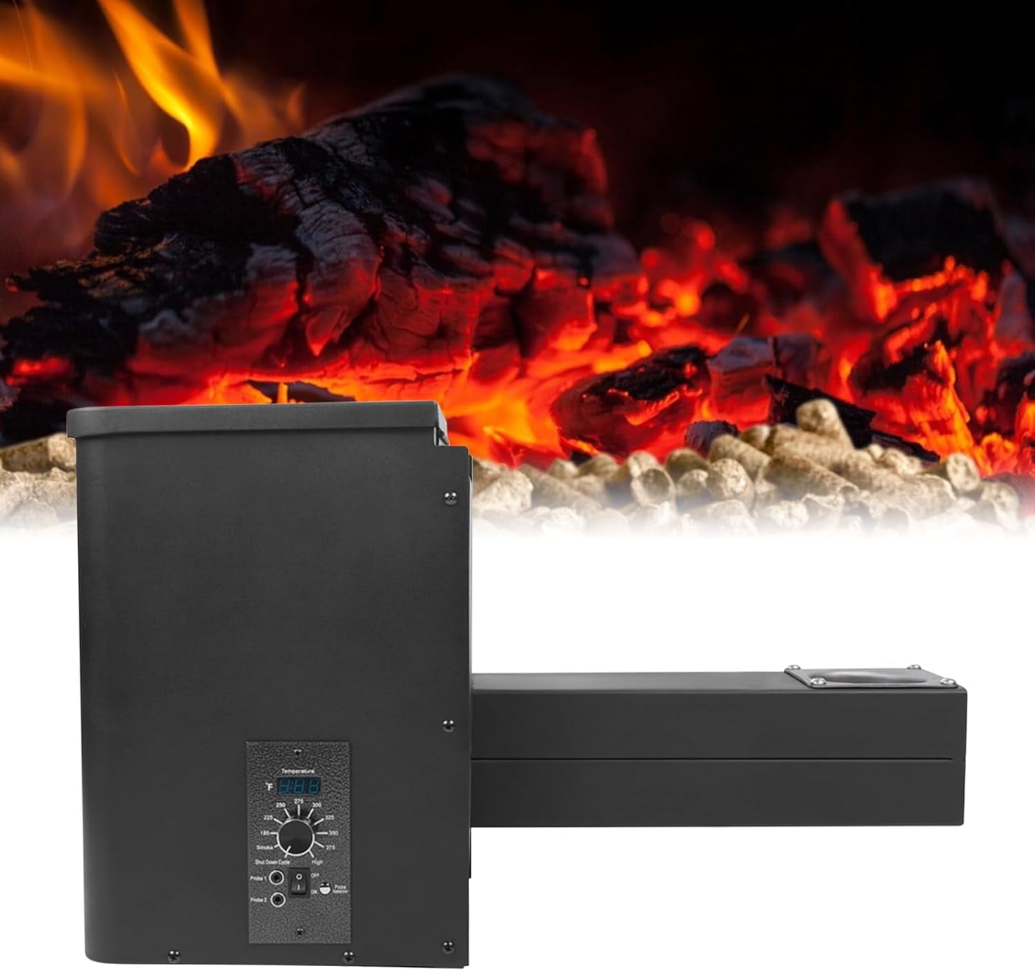 Pellet Grill Hopper Assembly Kit with Digital Temperature Controller, 250W 120V, Adjustable ...