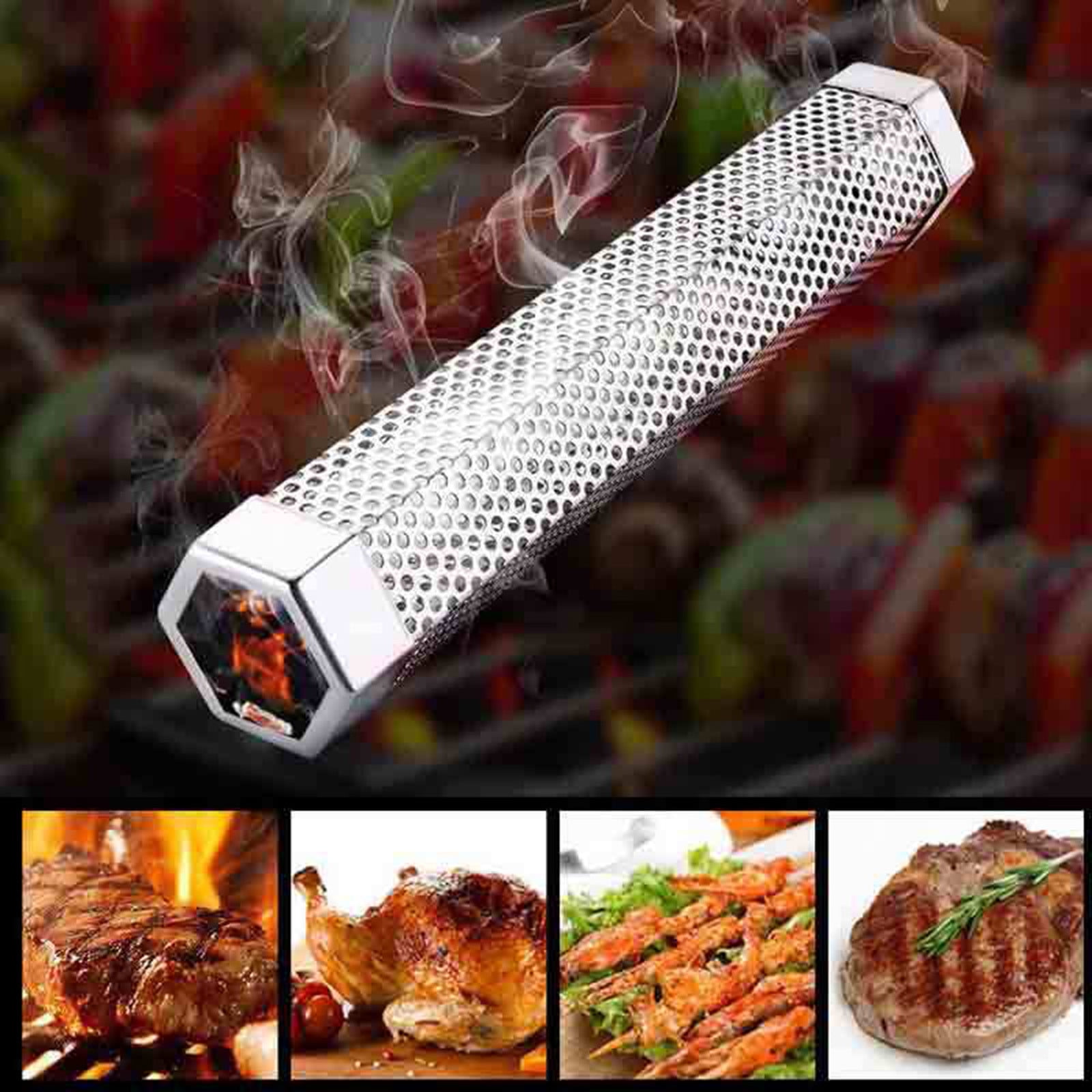 Pellet Grill Tube – 12-Inch Smoking Tube for 5 Hours of Billowing Smoke ...