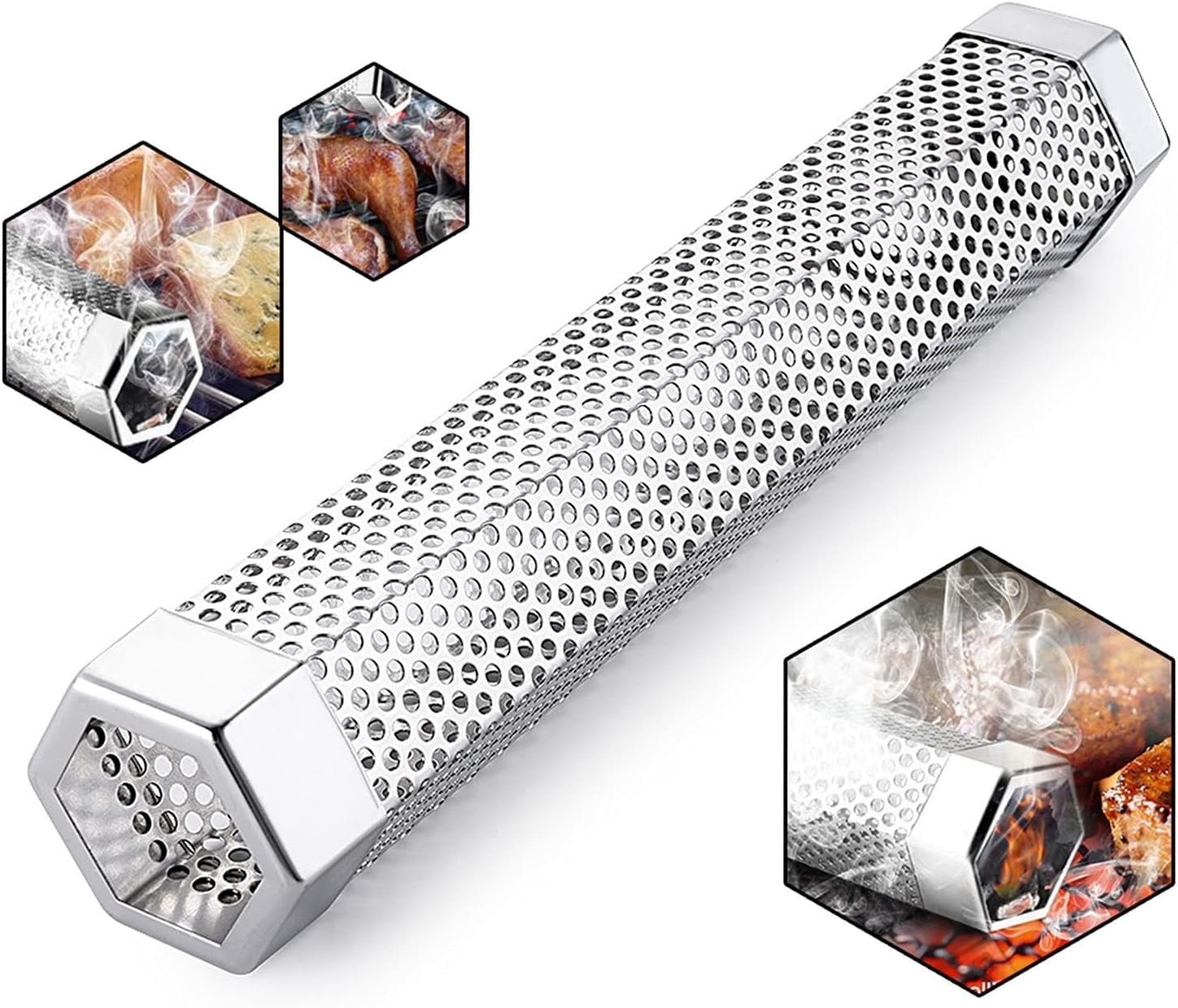 Pellet Smoker Stainless Steel Portable Barbecue, Improved Hexagon ...