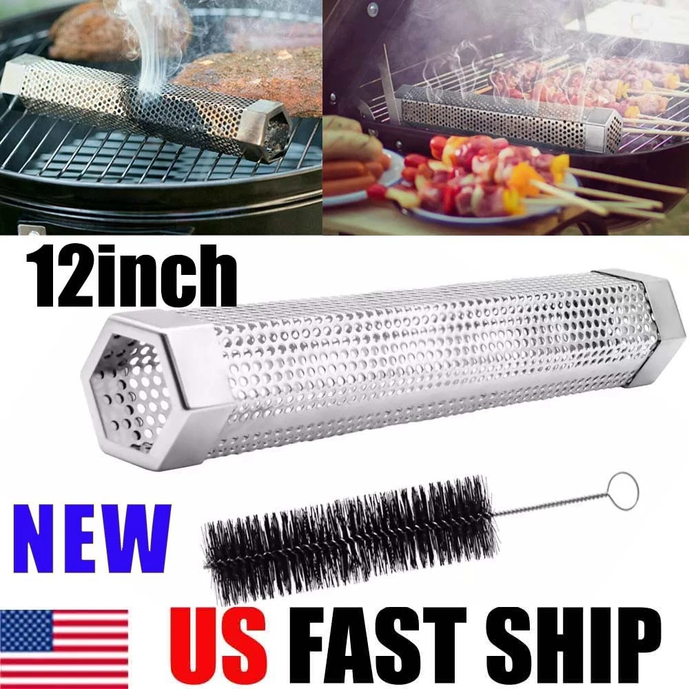 Pellet Smoker Tube, 12'' Smoker Tube With Brush, Premium Stainless ...