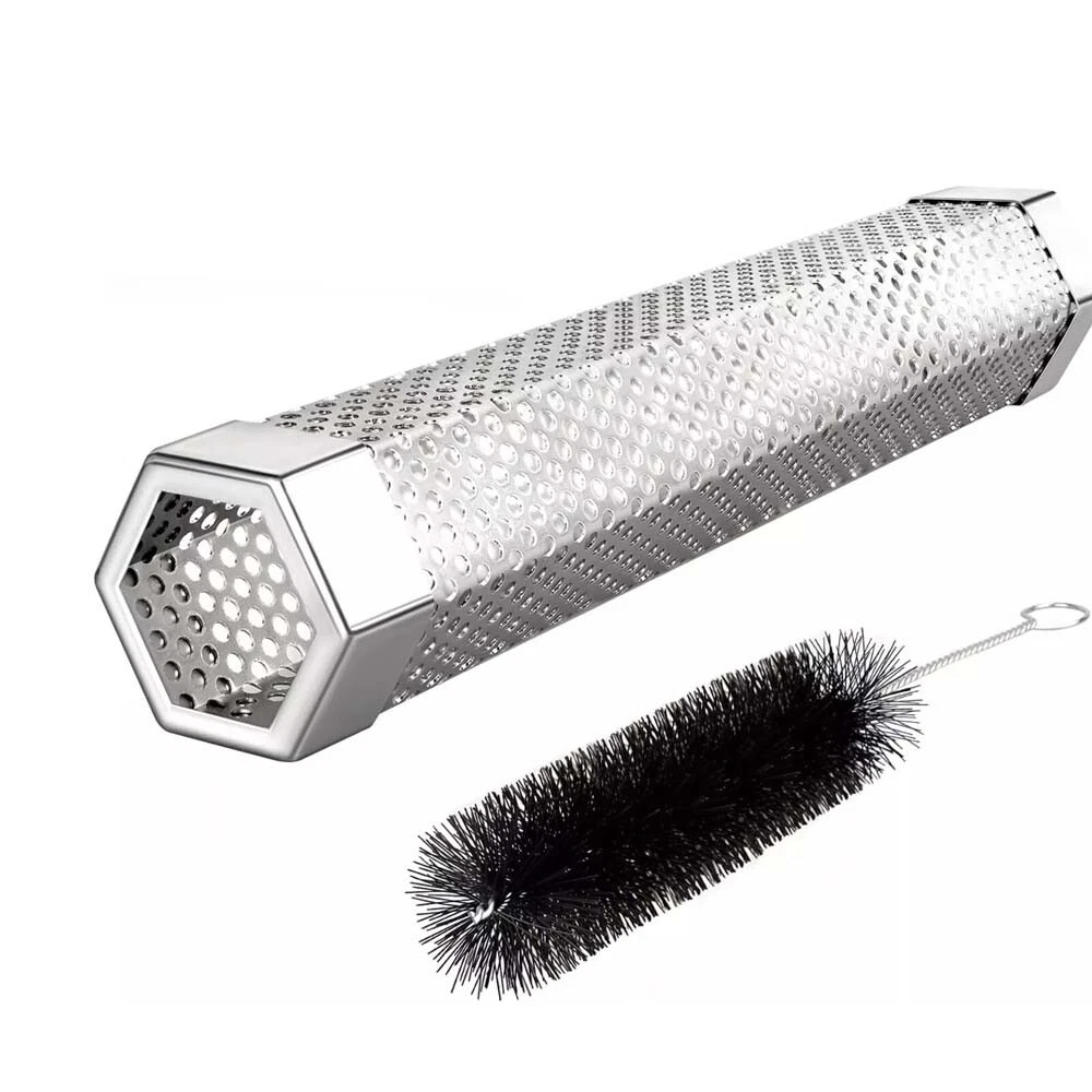 Pellet Smoker Tube, 12'' Smoker Tube With Brush, Premium Stainless ...
