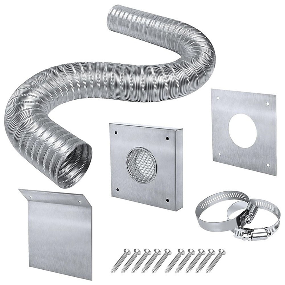 Pellet Stove Fresh Air Intake Kit 2-inch 60-inch Stretch Aluminum Hose ...