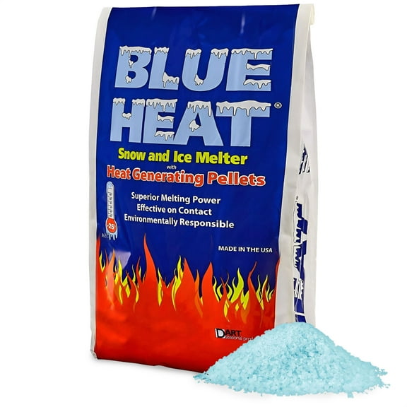 Blue Heat Ice Melt Pellets Deicer and Snow Removal for Driveway, 50 ...