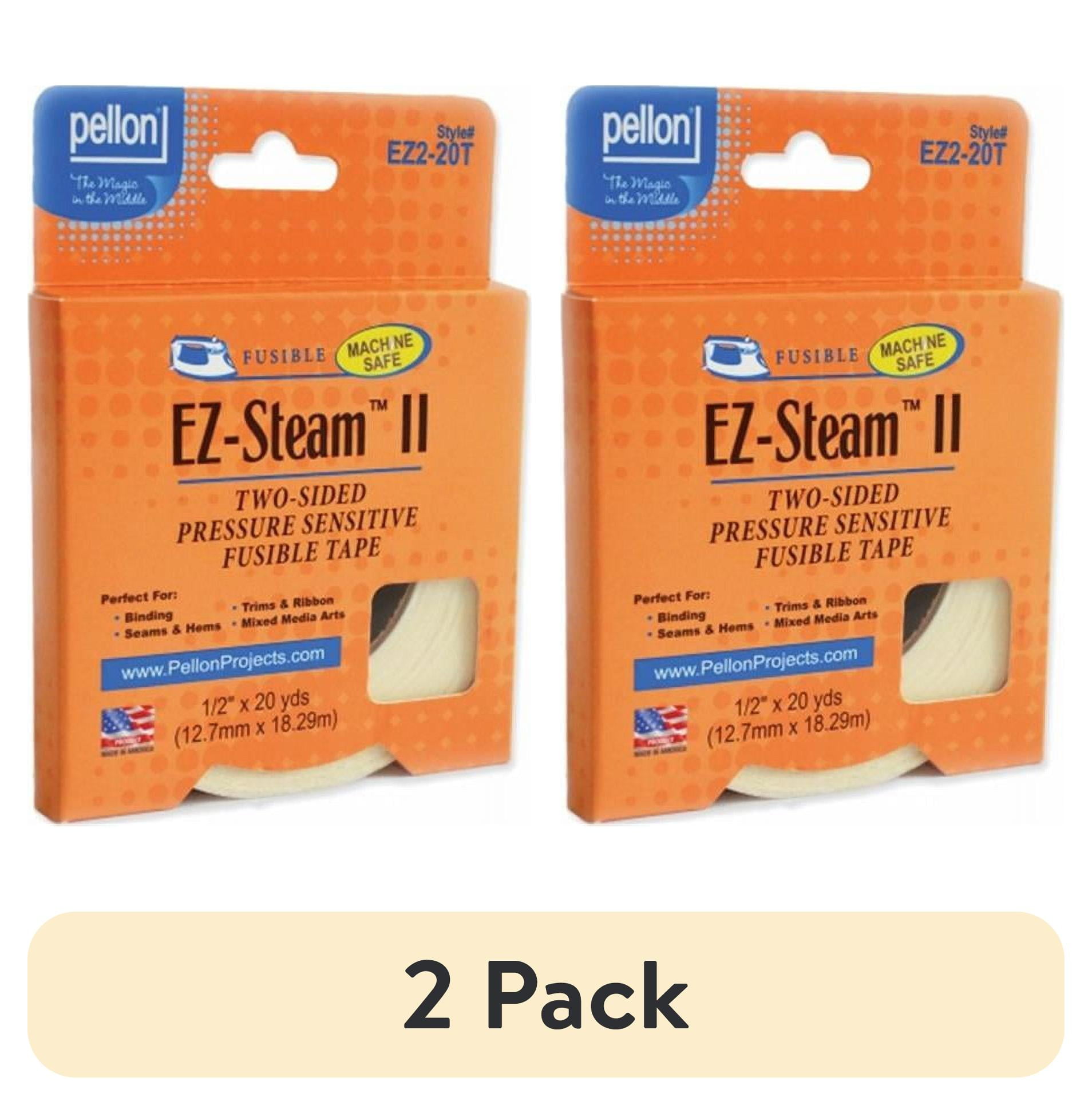 (2 pack) Pellon EZ Steam II Fabric Tape, Clear 1/4" x 20 Yards ...