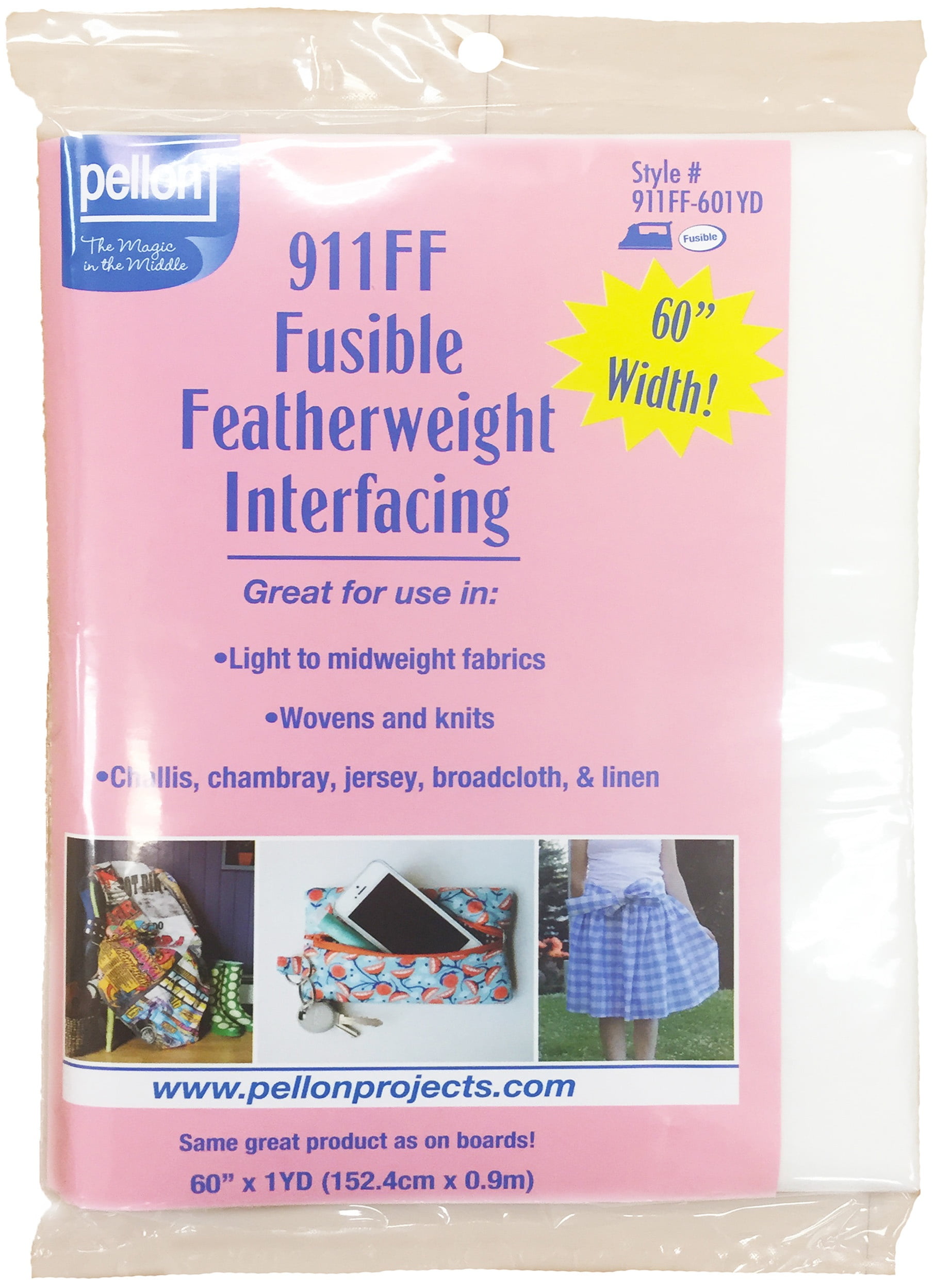Pellon Fusible Featherweight Interfacing-White 60"X1yd - Walmart.com