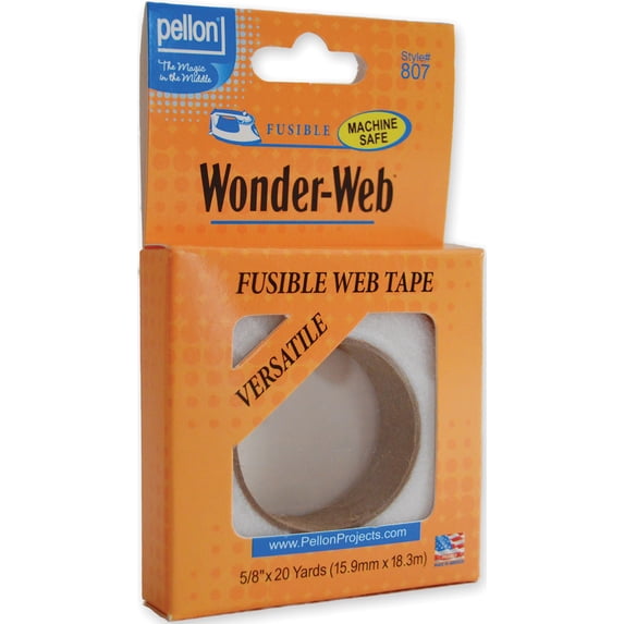 Pellon ST-807 Wonder Web Fabric Tape, Clear 5/8" x 20 Yards Precut ...