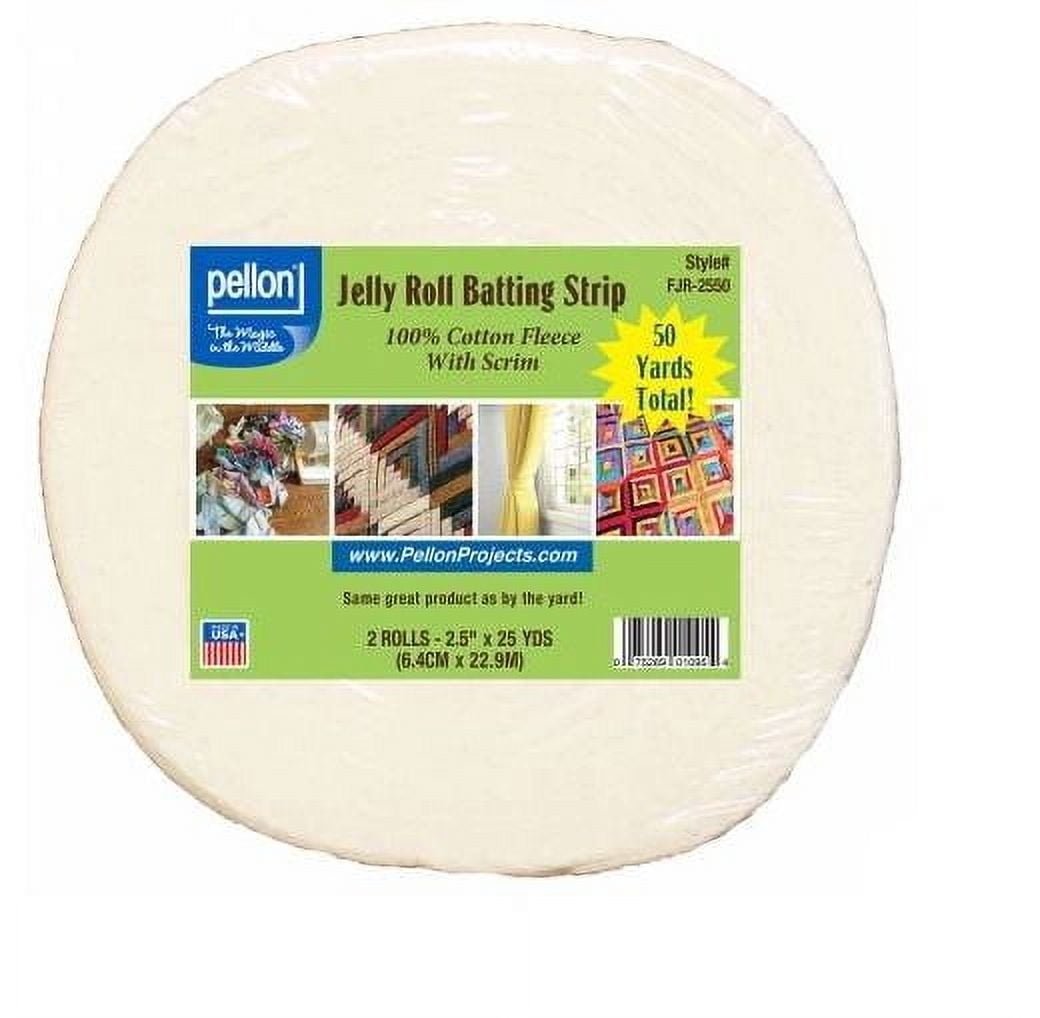 Pellon Cotton With Scrim Jelly Roll Batting 2-1/2in x 50yds - Walmart.com