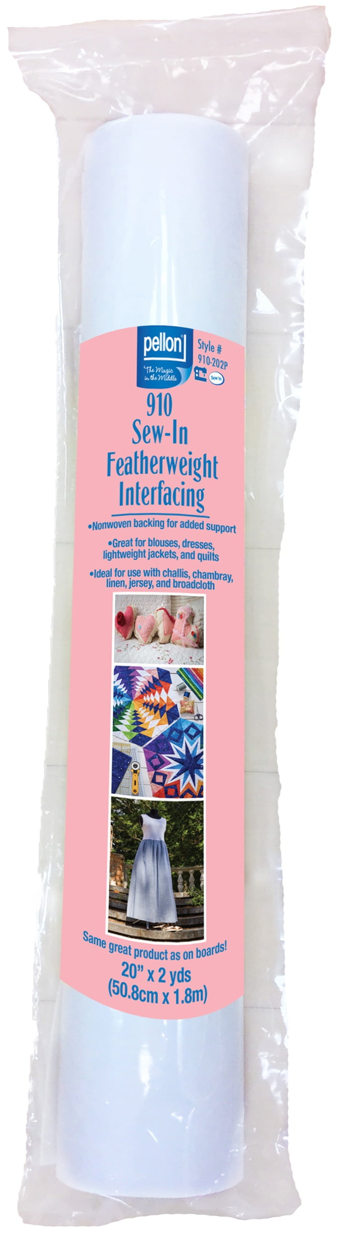Pellon Sew-In Featherweight Non-Woven Interfacing-White 20"X2yd ...