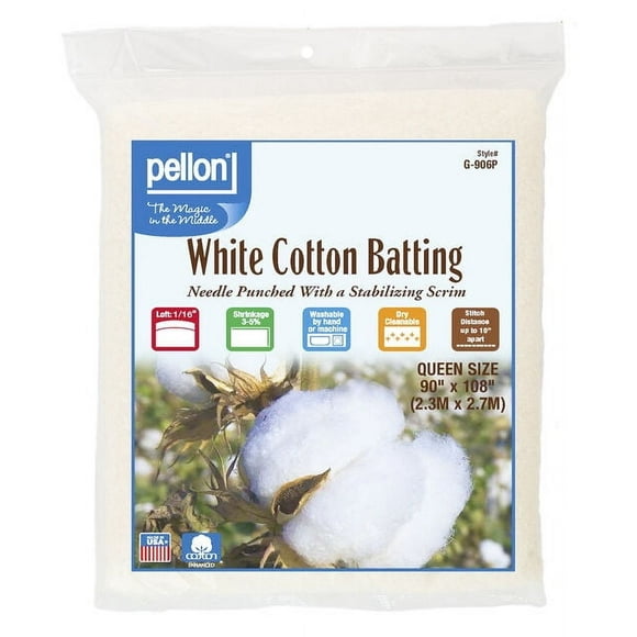 Cotton Batting for Quilting and Crafting Available in Varied Sizes