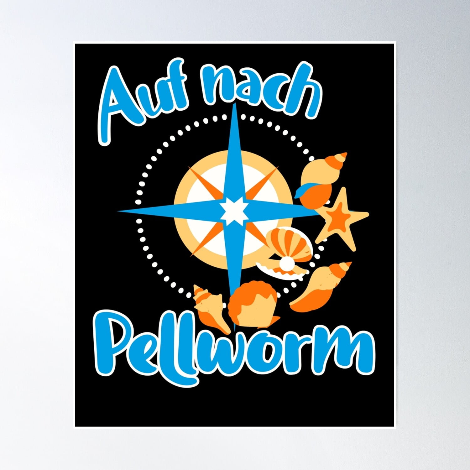 Pellworm Holidays North Sea Island Shells On The Beach Poster Wall Art ...