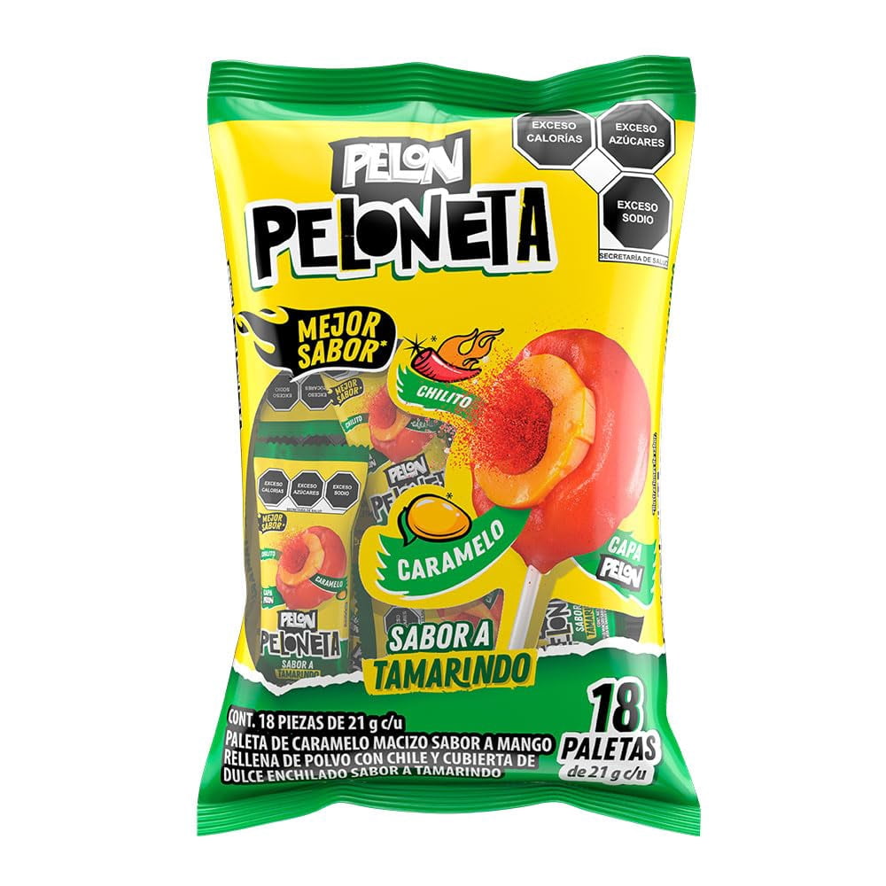 Pelon Peloneta Tamarind with CCF19 Mango Lollipops,0.74 ounce, (18 pc ...