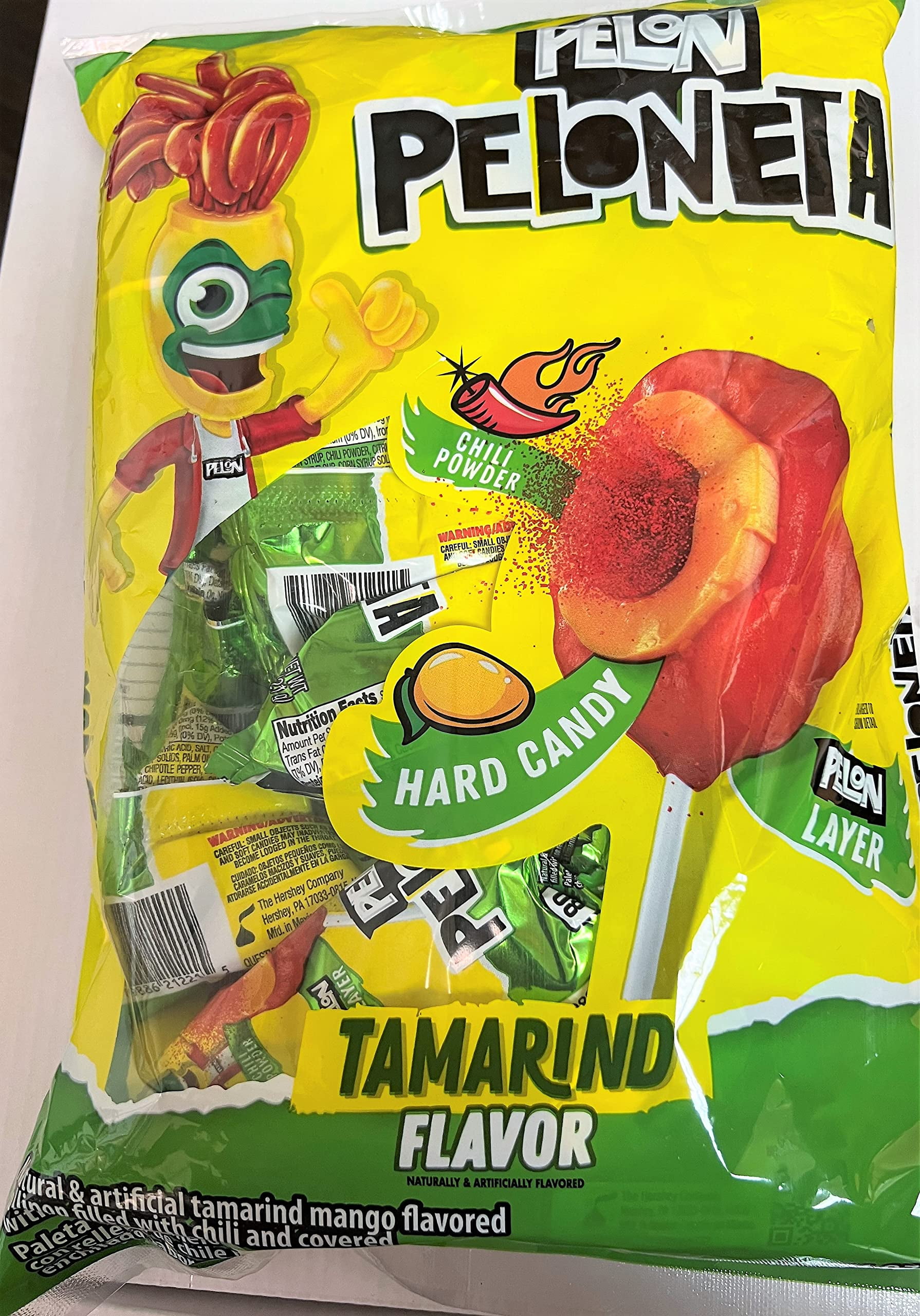 Pelon Peloneta Tamarind with Mango MDA05 Lollipops,0.74 ounce, (18 pc ...