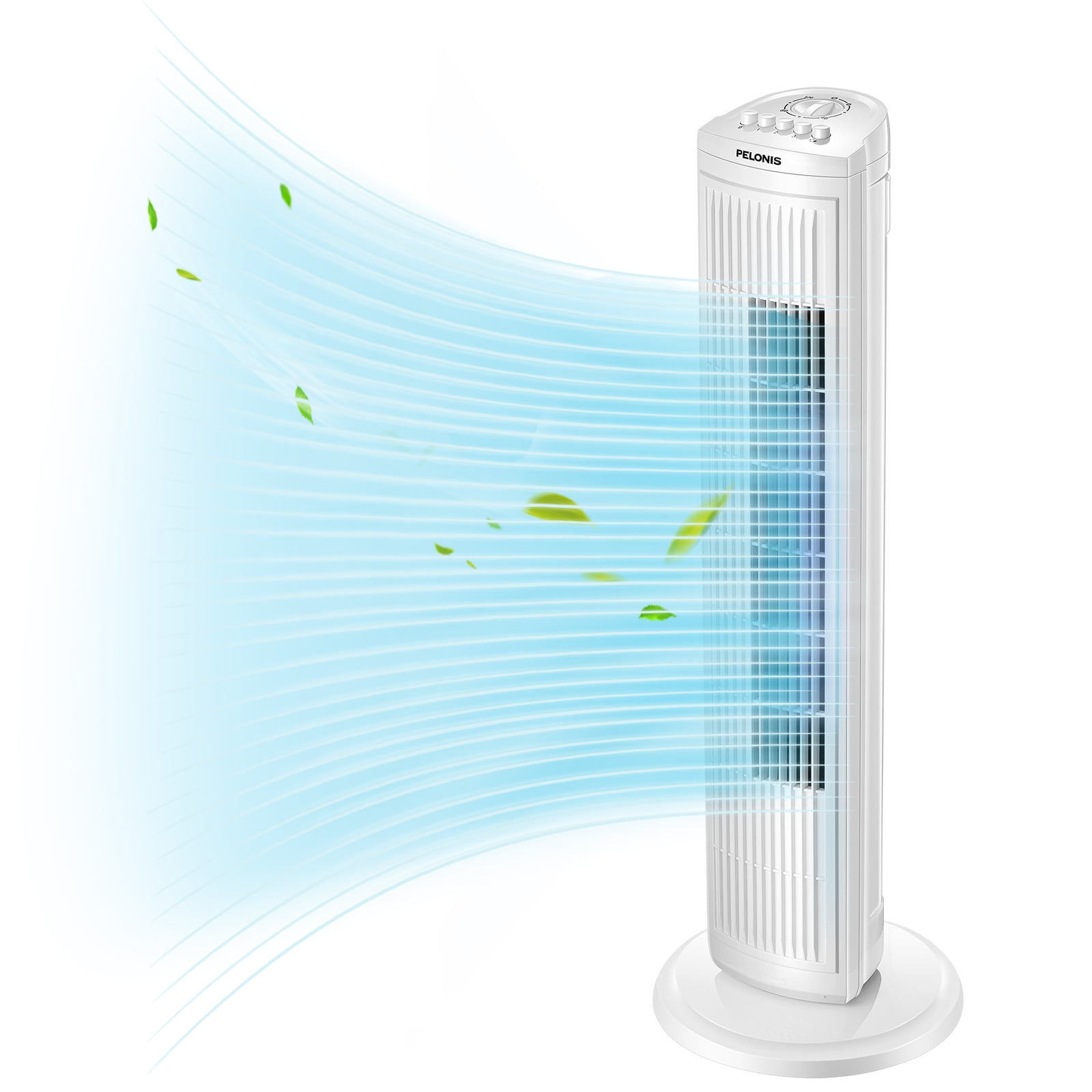 PELONIS 30'' Oscillating Stand Fan, 3 Speed, Auto-off Timer, White ...