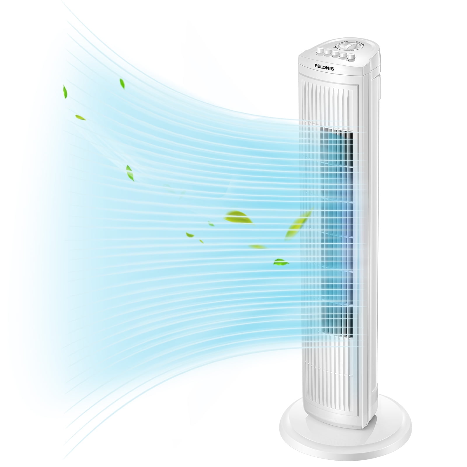 PELONIS 30'' Oscillating Stand Fan, 3 Speed, Auto-off Timer, White ...