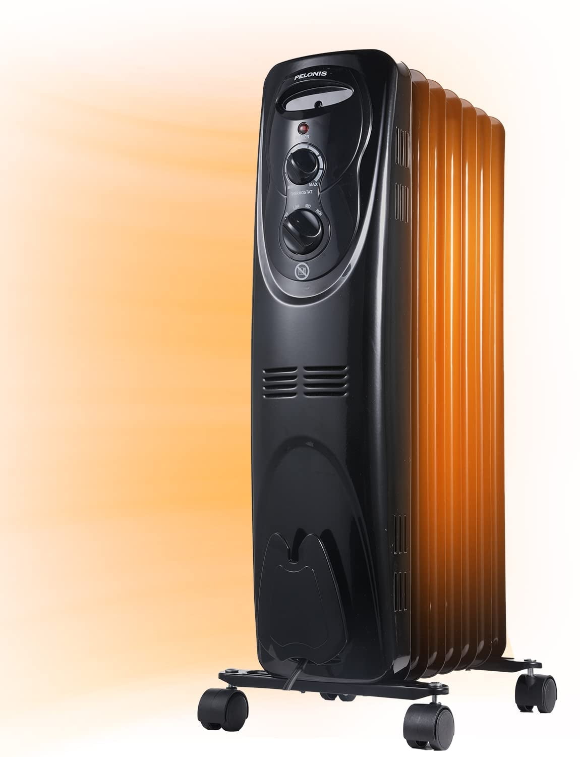 Pelonis Basic Electric Oil Filled Radiator Space Heater, Black, 26.10 ...