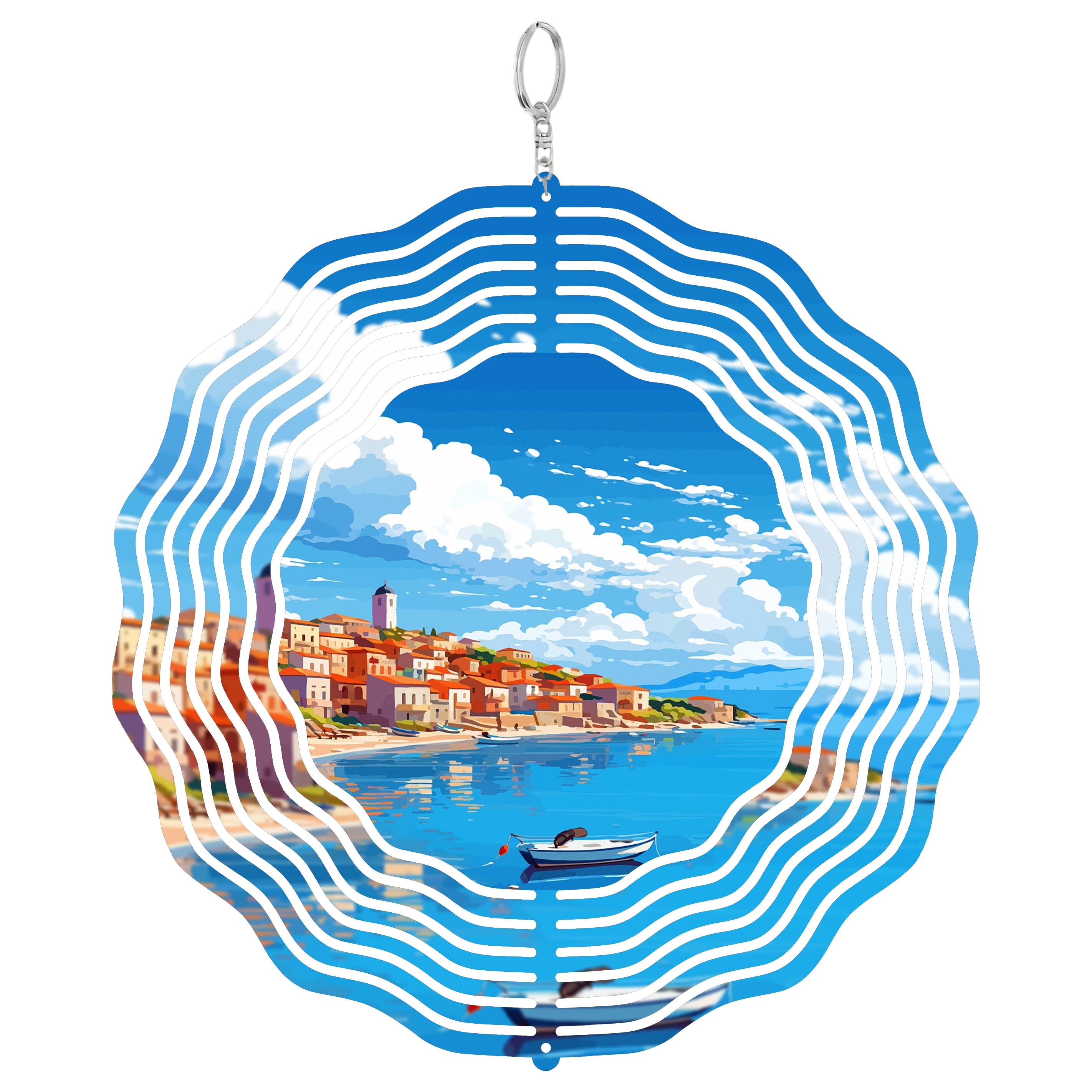 Peloponnese Greece Landscape 3D Wind Spinner Stainless Steel Kinetic ...
