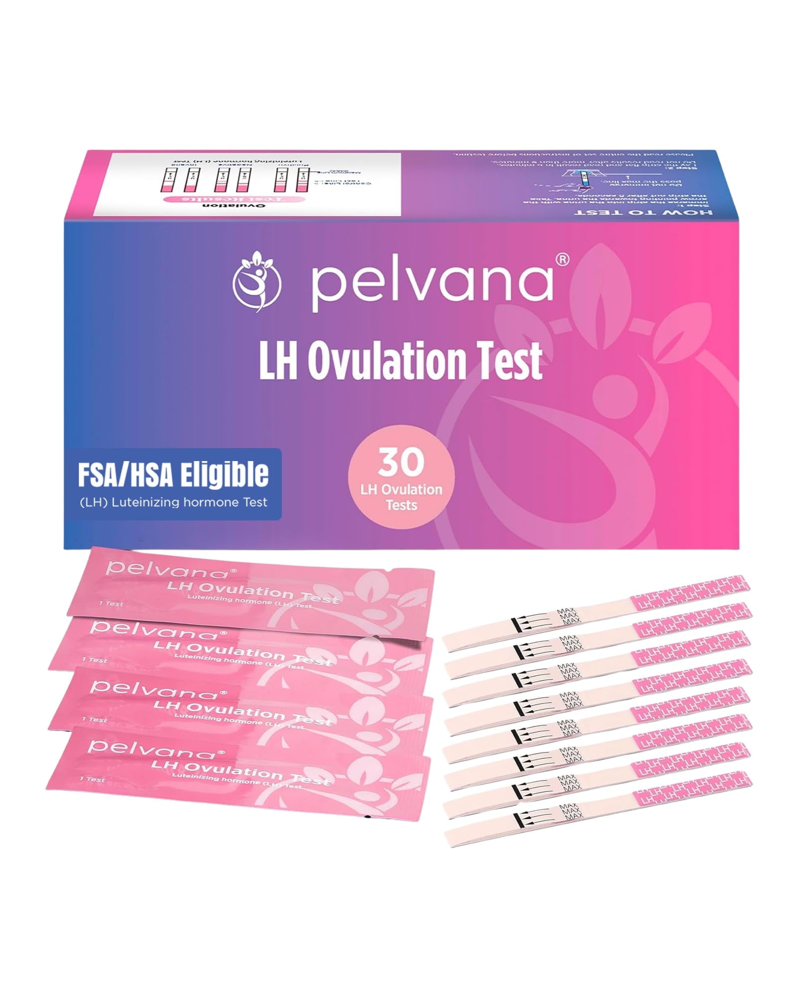 Pelvana 30 LH Ovulation Test Kit, Easy to Use - 30 Test Strips HSA/FSA ...