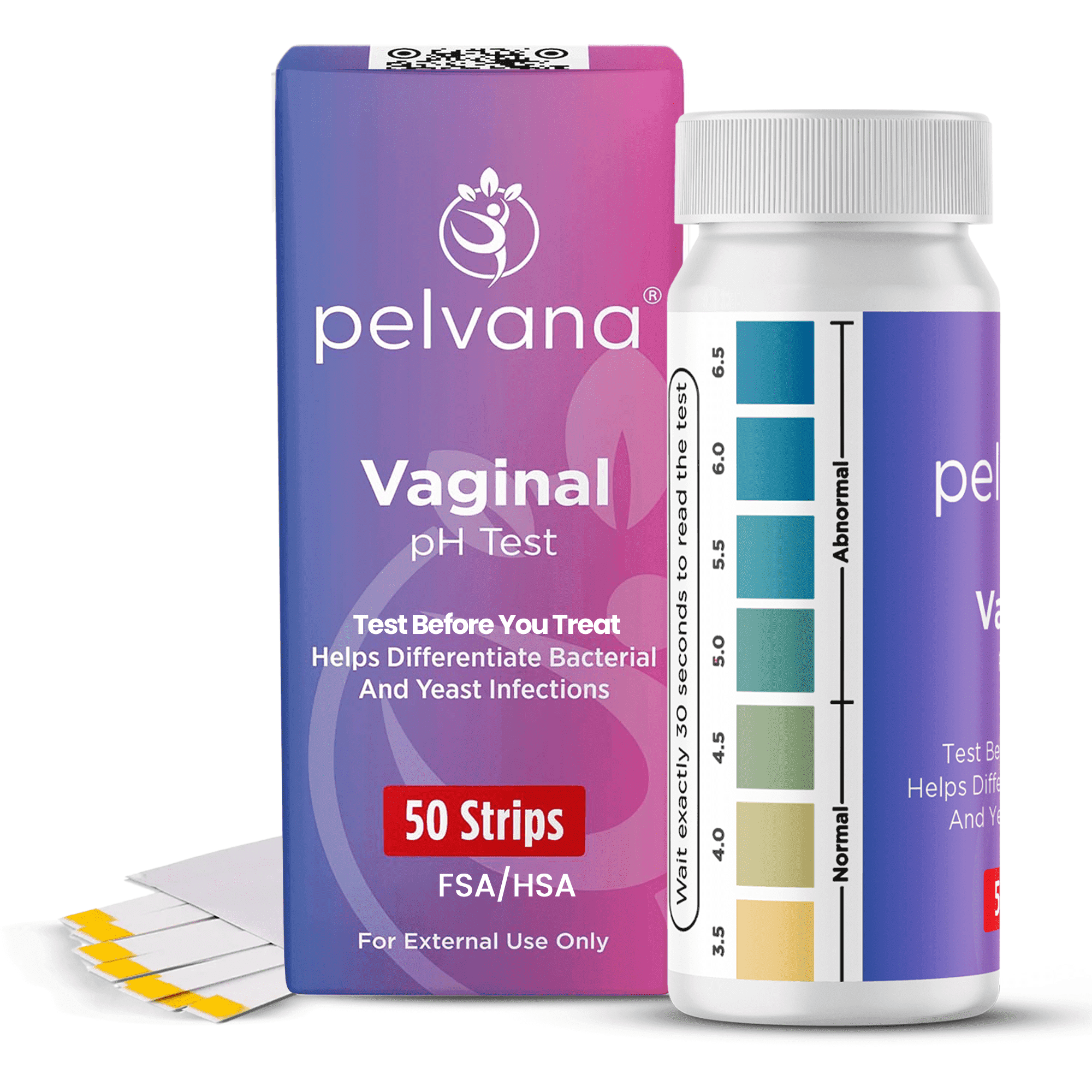 Pelvana Vaginal pH Test Strips, At-Home Vaginal pH Tester for Women, 50 ...