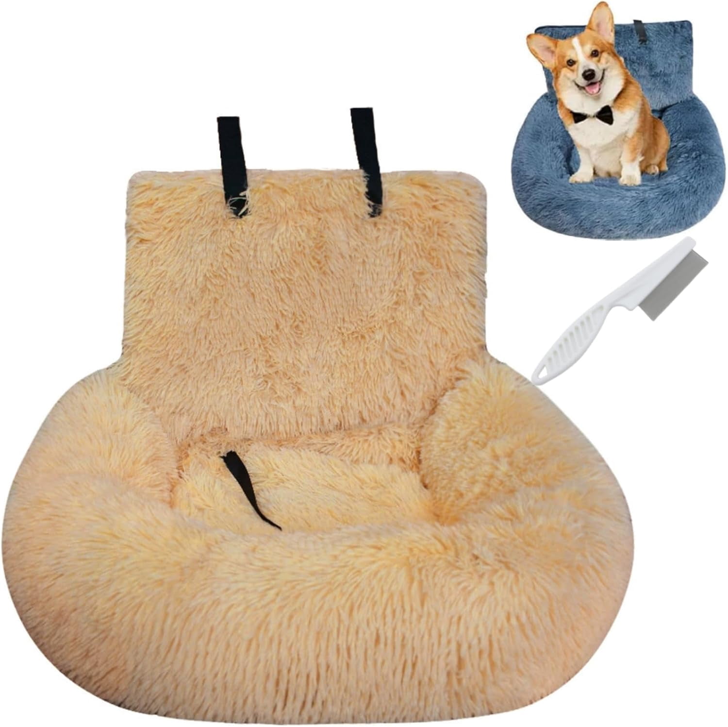 Pelzbarn Car Seat - Dog Bed with Safety Straps, Waterproof Travel Bed ...
