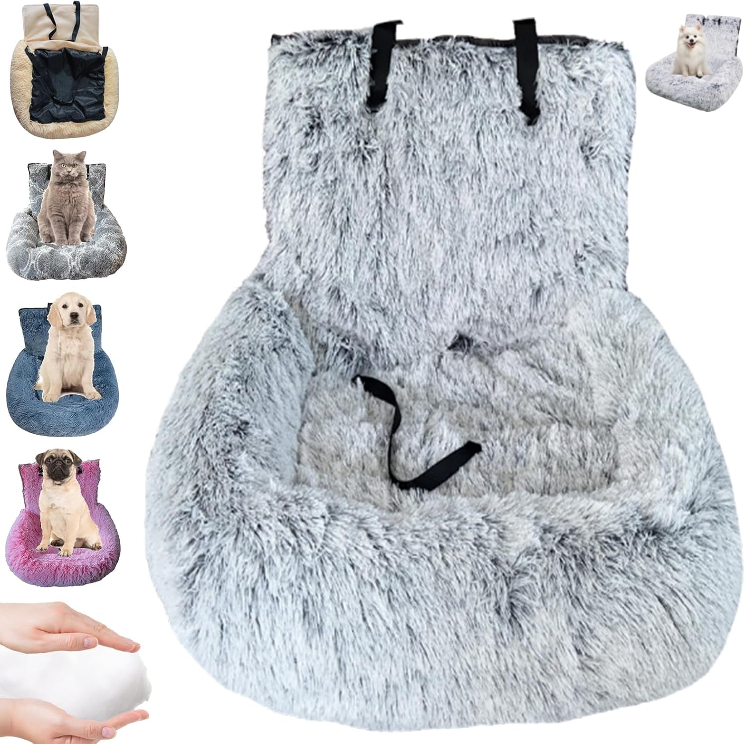 Pelzbarn Car Seat, Pelzbarn Car Seat Dog Bed with Safety Straps, Fluffy ...