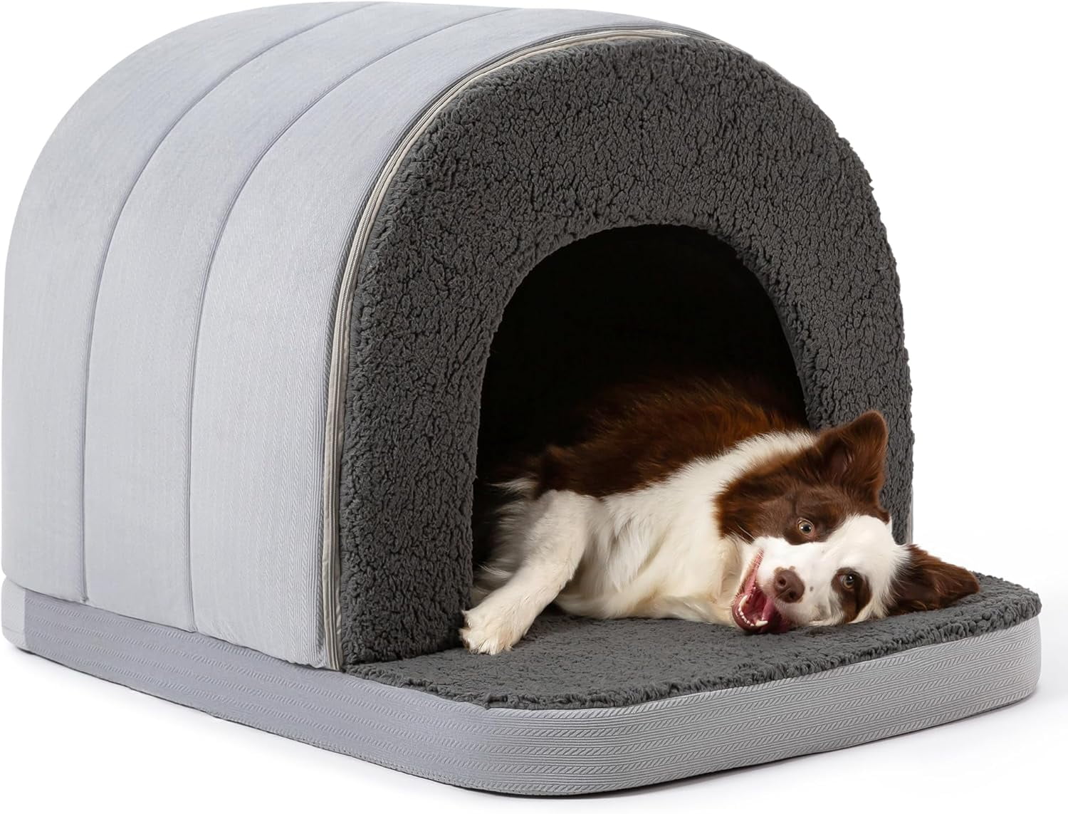 Pelzin Orthopedic Dog Bed House - Dog House Indoor with Egg-Crate Foam ...