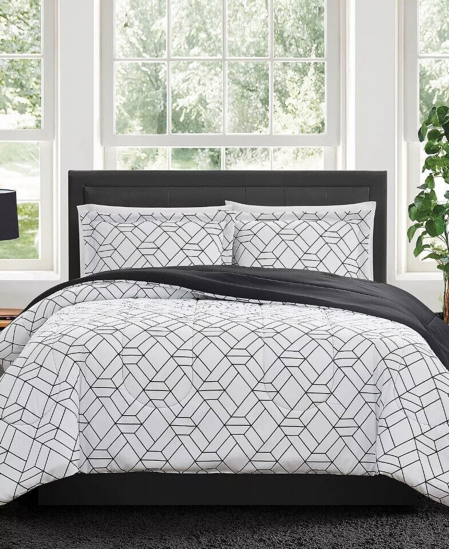 Pem America Black & White Geo 3-Pc. Full/Queen Comforter Set - Walmart.com