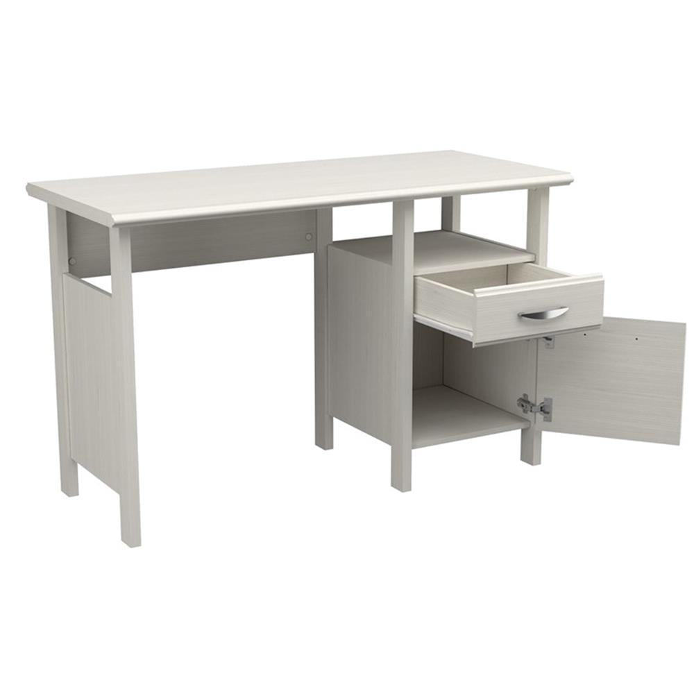 Pemberly Row 1-Drawer Writing Desk with Cabinet in Washed Oak - Walmart.com