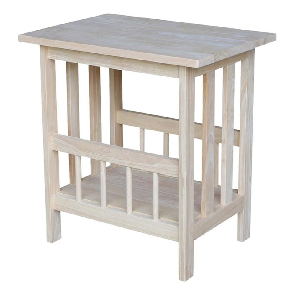 Pemberly Row 1 Shelf Solid Para Wood Magazine End Table in Natural ...