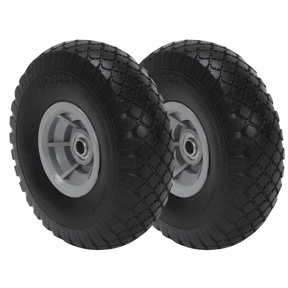 Pemberly Row 10" Flat Free Replacement Wheels in Black (Set of 2 ...