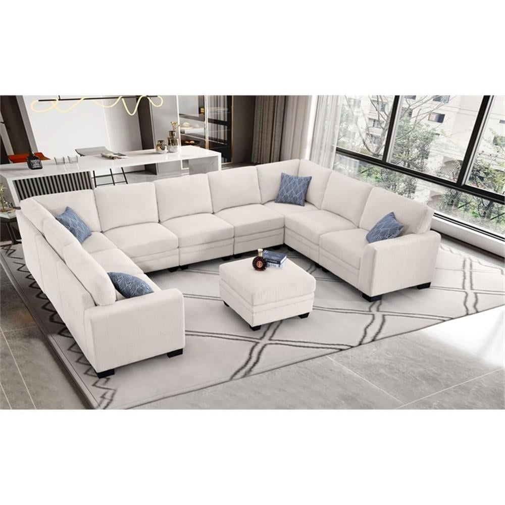Pemberly Row 10 PCS Corduroy Flexible Combination Sectional Sofa in ...