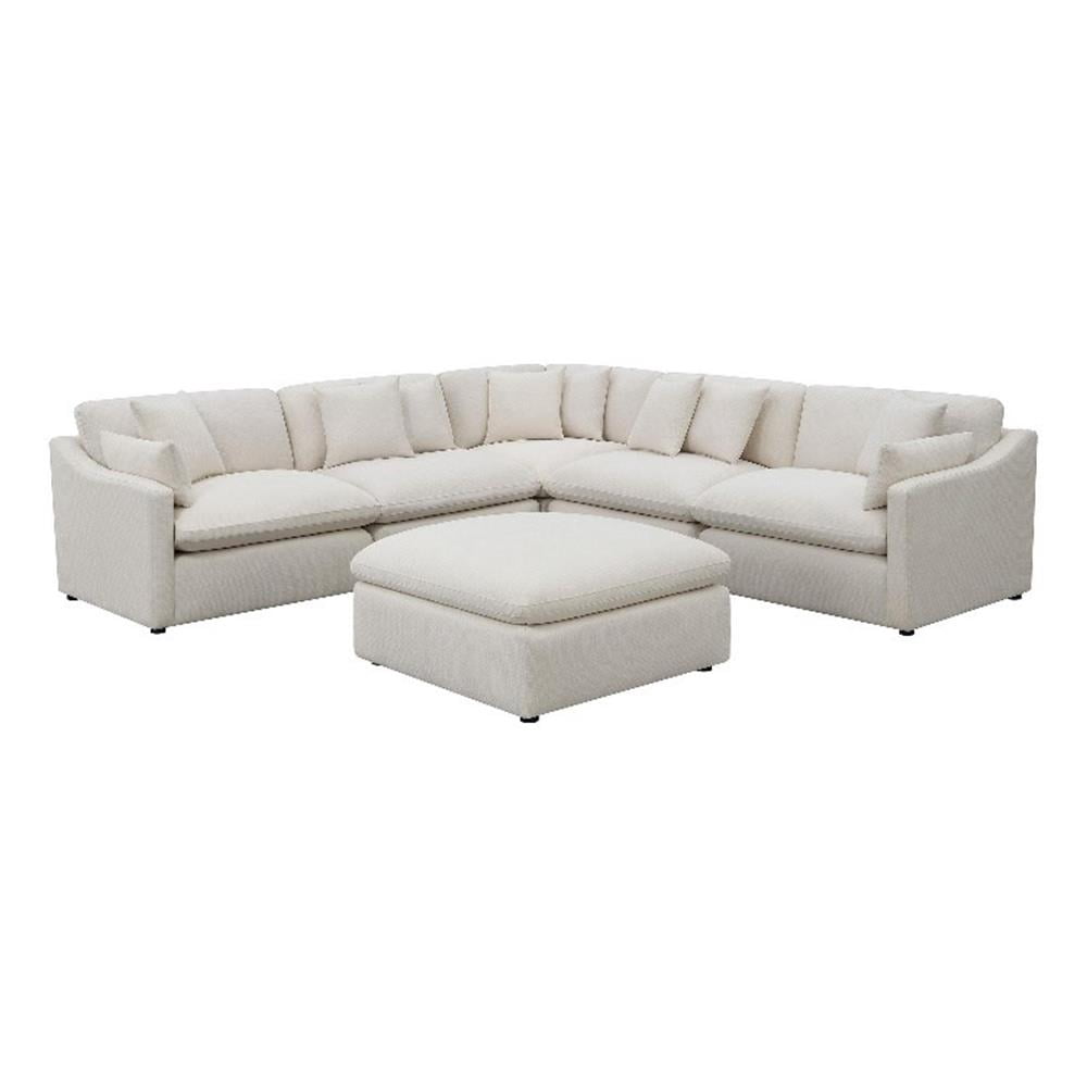 Pemberly Row 120" 6 Piece Modular Sectional Sofa with 10 Pillows in ...