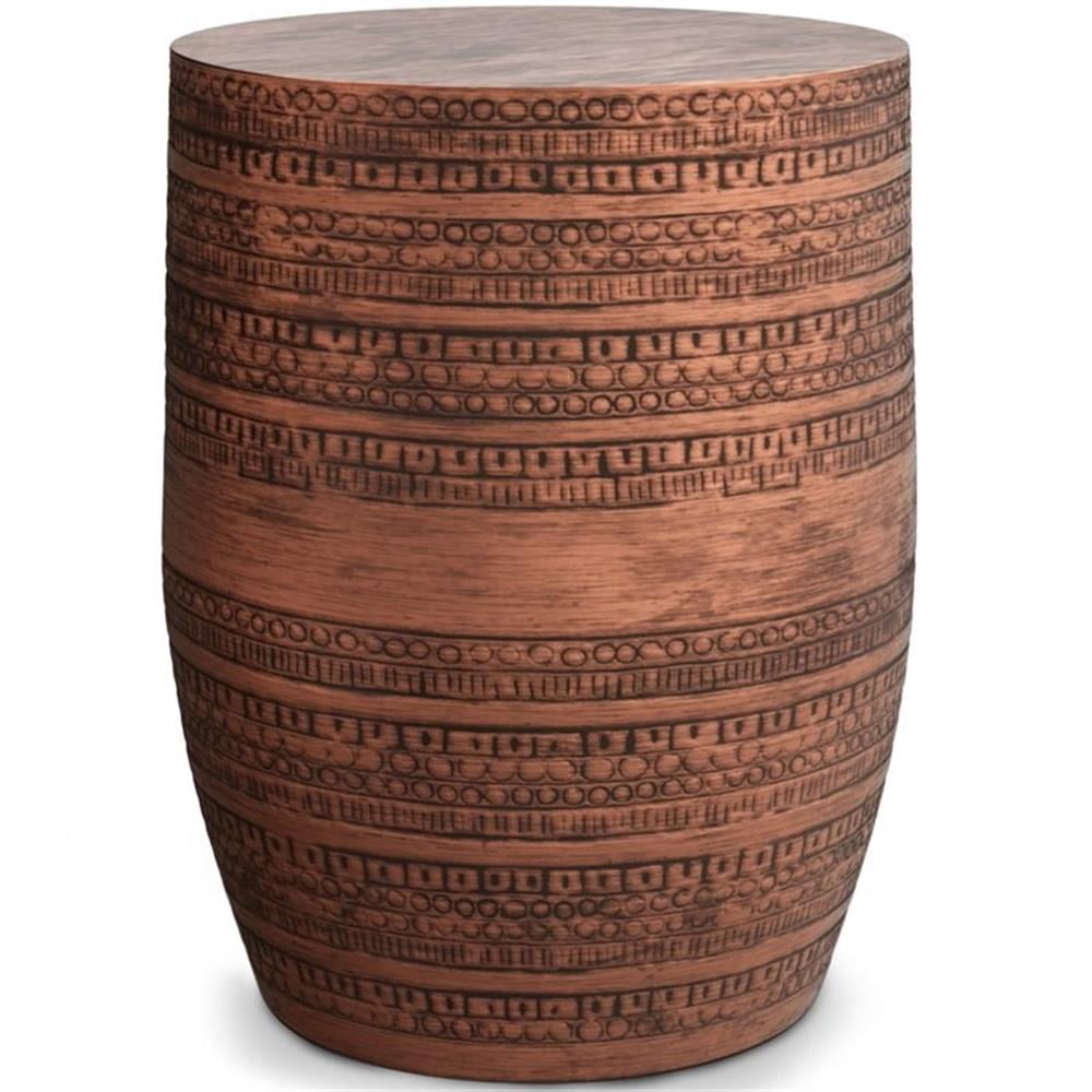 Pemberly Row 15" Contemporary Metal Accent Side Table in Antique Copper ...