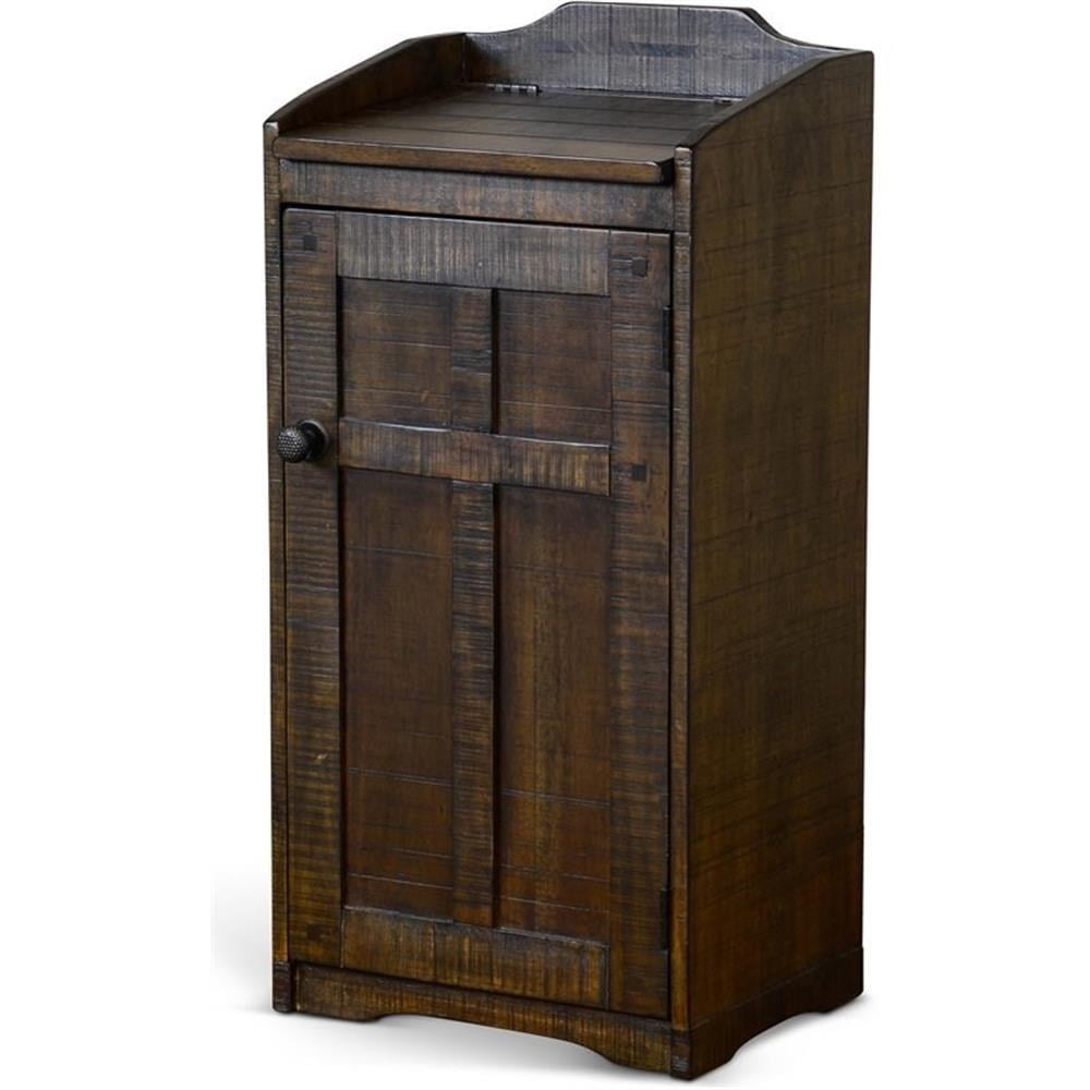 Pemberly Row 16" Farmhouse Wood Trash Box/Bin in Tobacco Leaf - Walmart.com