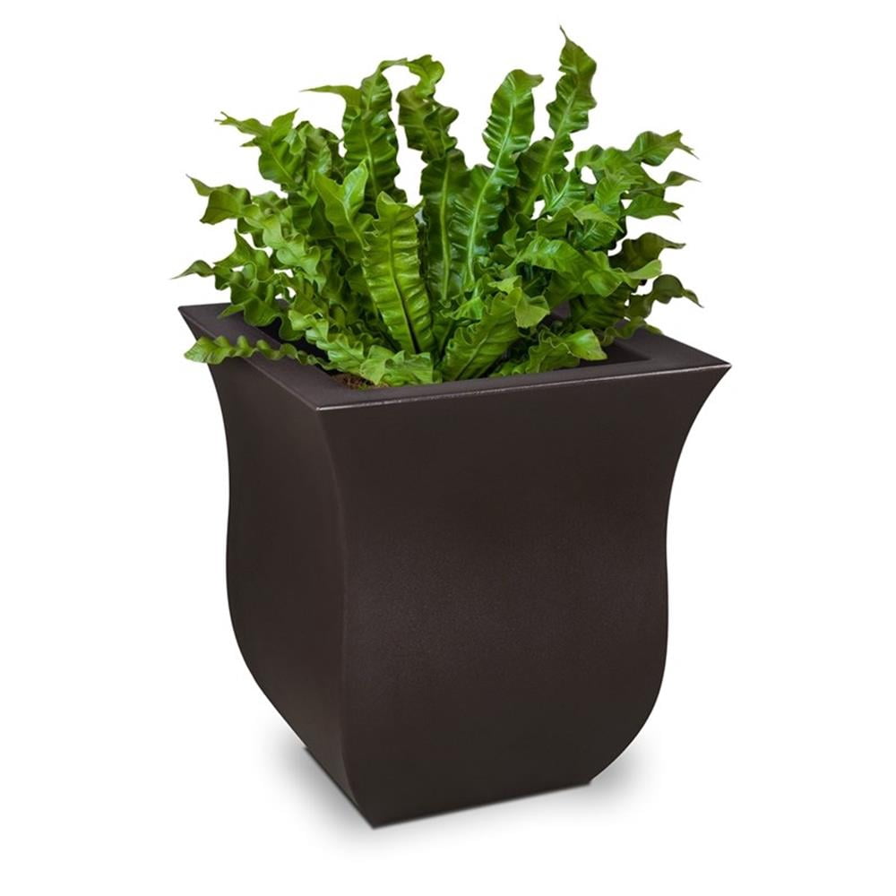 Pemberly Row 16x16" Square Modern Plastic Planter in Espresso - Walmart ...