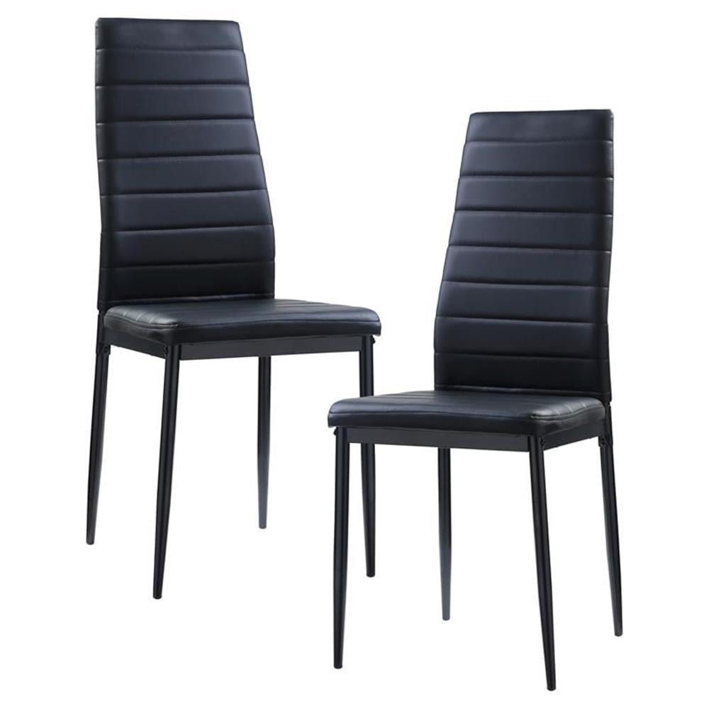Pemberly Row 17.75" Modern Metal Dining Room Chair in Black (Set of 2 ...