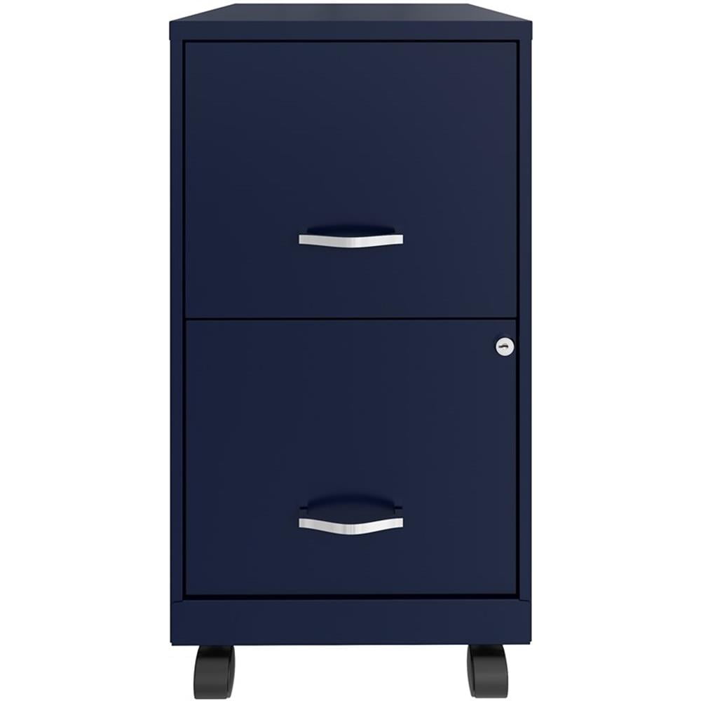 Pemberly Row 18" 2-Drawer Metal Mobile Smart Vertical Filing Cabinet in ...
