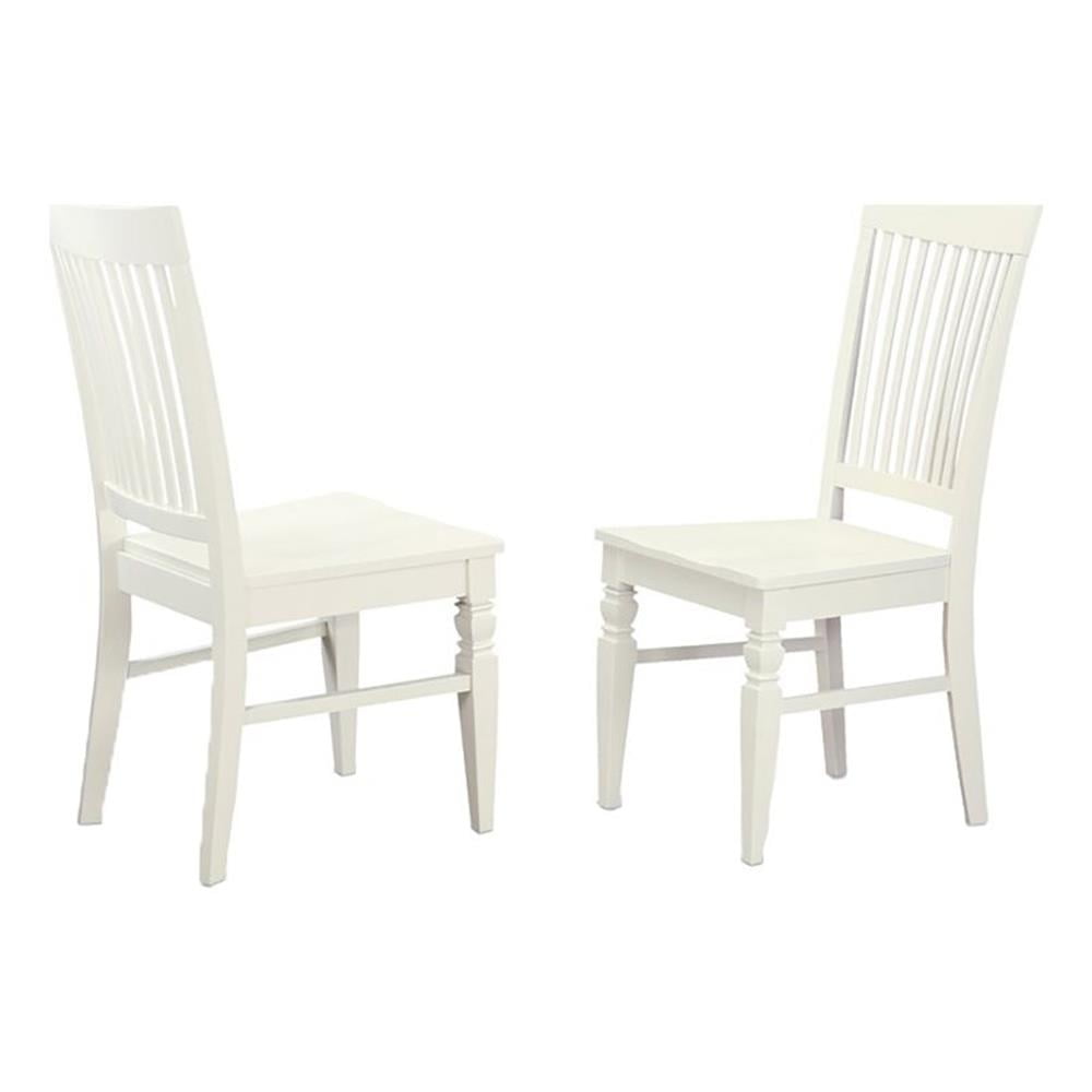 Pemberly Row 18" Traditional Wood Dining Chair in Linen White (Set of 2 ...