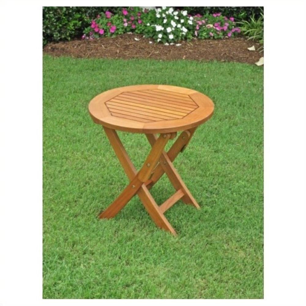 Pemberly Row 19" Folding Patio Table in Balau - Walmart.com