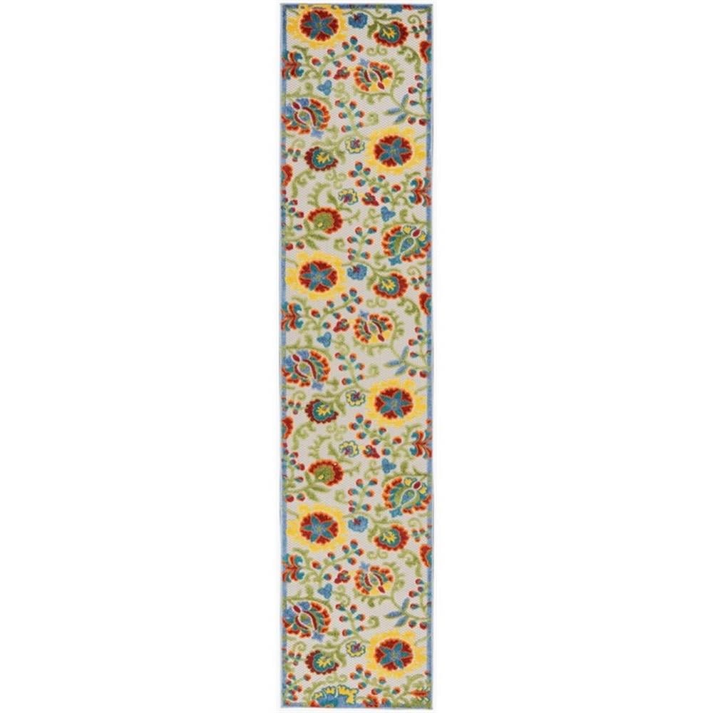 Pemberly Row 2'3" x 10' Ivory/Multi Outdoor Indoor/Outdoor Rug ...