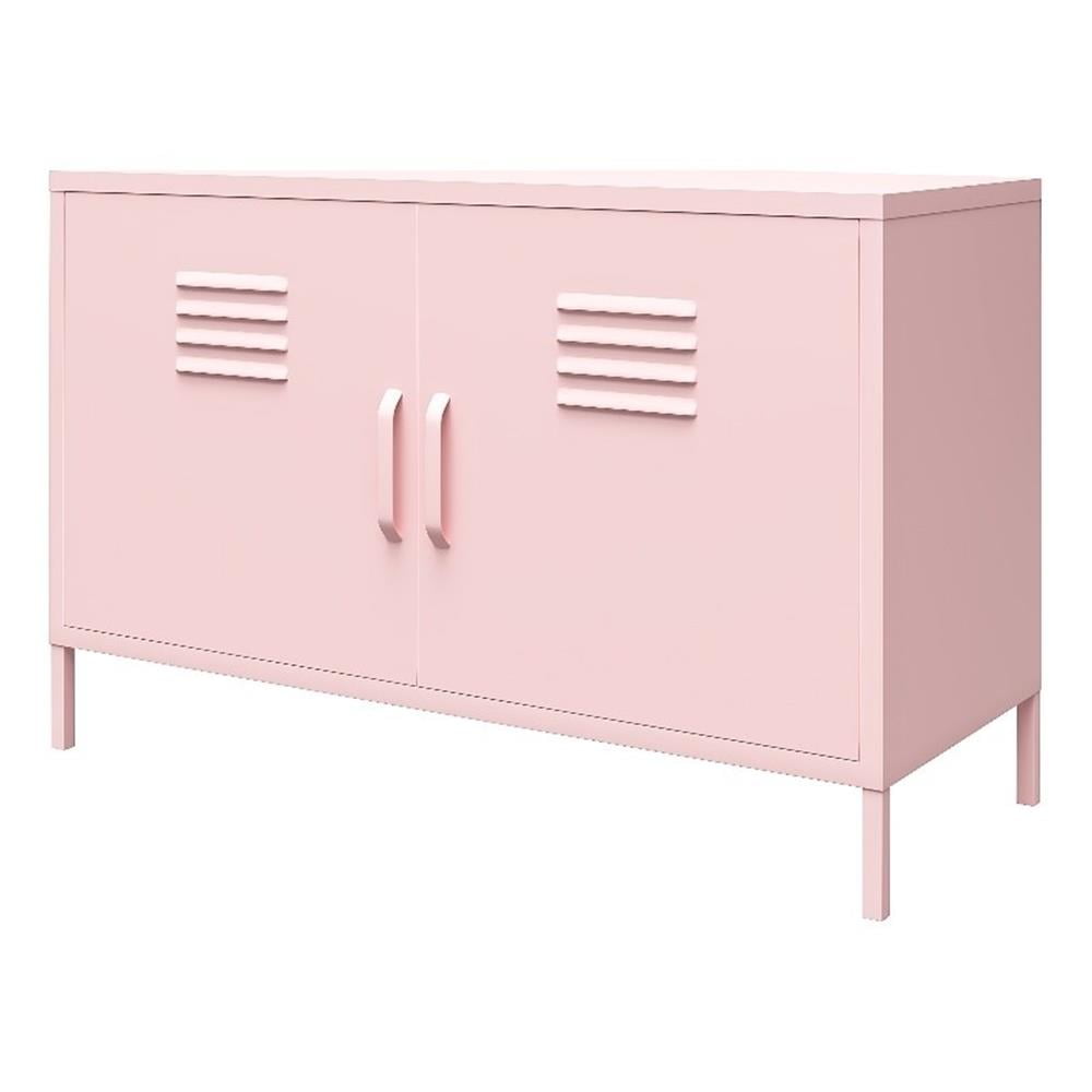 Pemberly Row 2 Door Wide Metal Locker Accent Storage Cabinet in Bashful ...