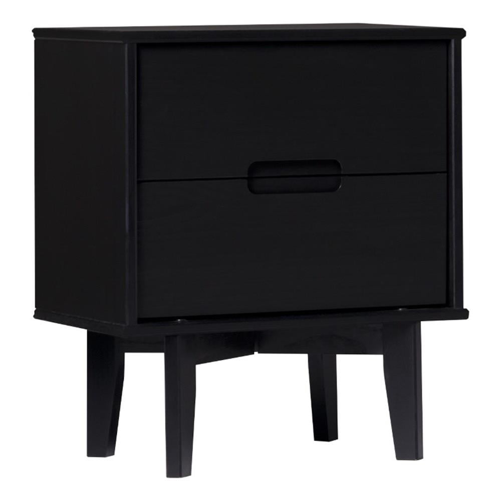 Pemberly Row 2-Drawer Groove Handle Solid Wood Nightstand - Black ...