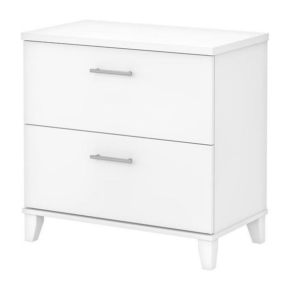 Pemberly Row 2 Drawer Lateral File Cabinet in White - Engineered Wood ...
