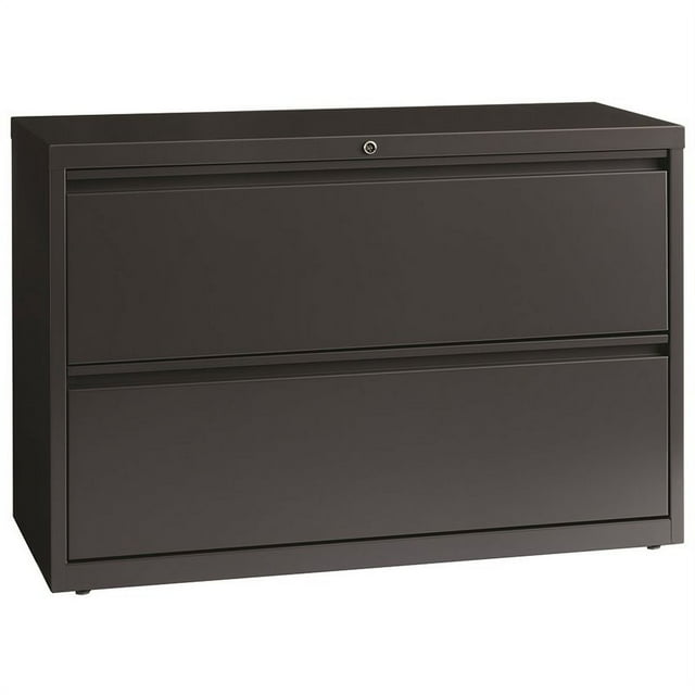 Pemberly Row 2-Drawer Modern Metal Lateral File Cabinet in Charcoal ...