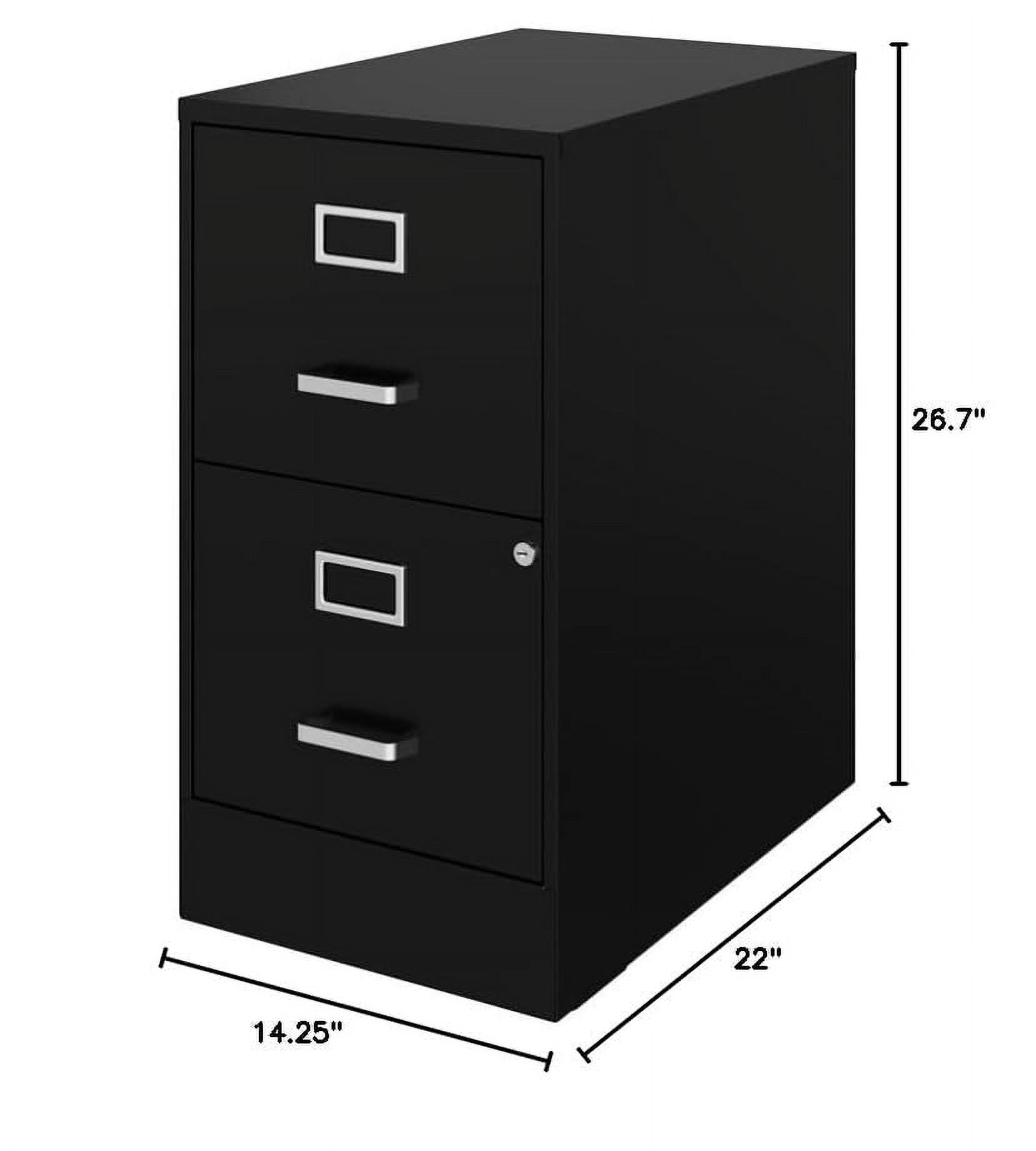Pemberly Row 2 Drawers 26.7" Vertical Black Metal Filing Cabinet ...