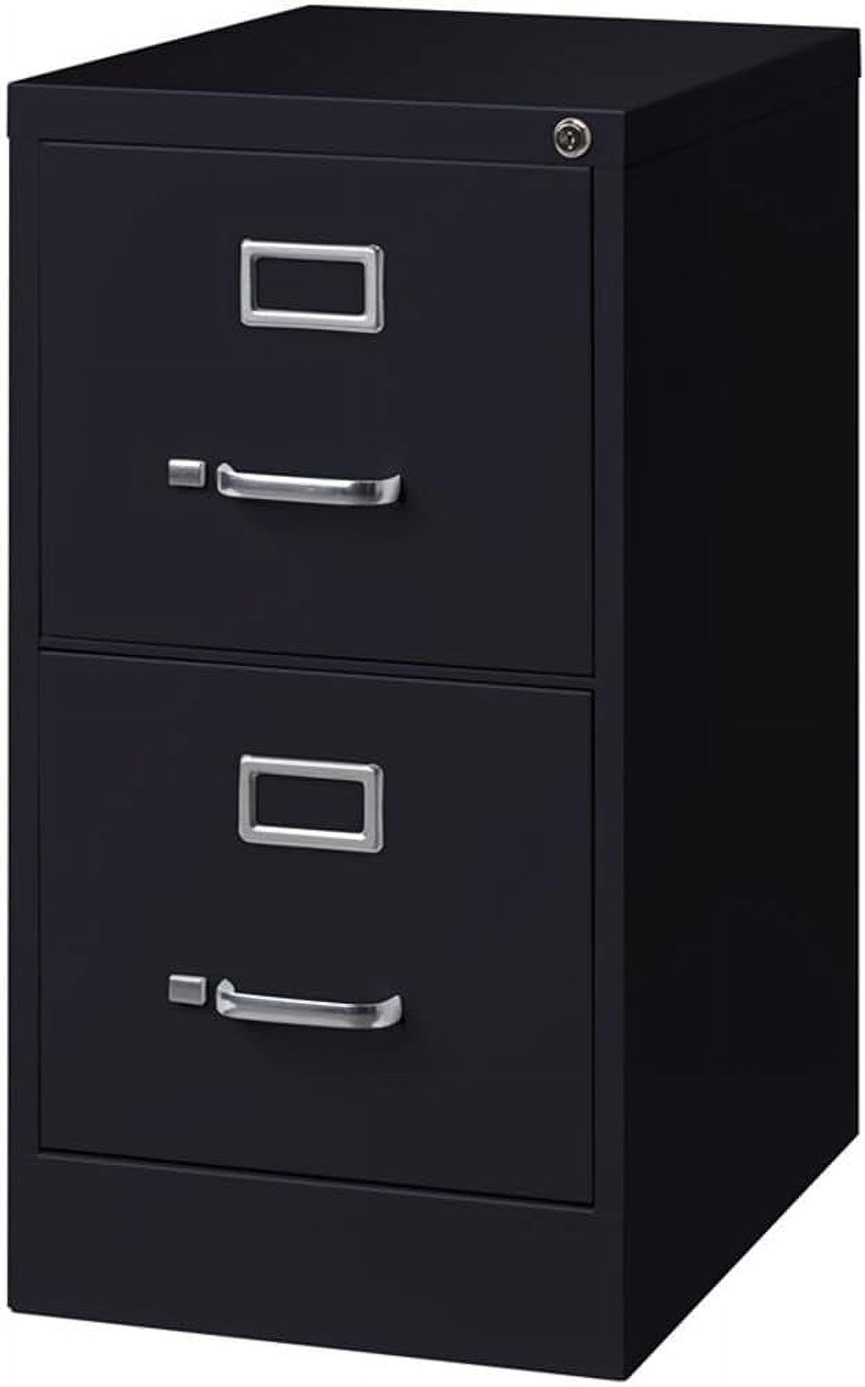 Pemberly Row 2 Drawers 28.38" Vertical Black Metal Filing Cabinet ...