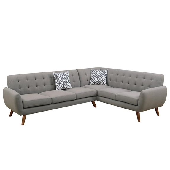 Pemberly Row 2 Piece Fabric Sectional Sofa Set in Gray Color - Walmart.com