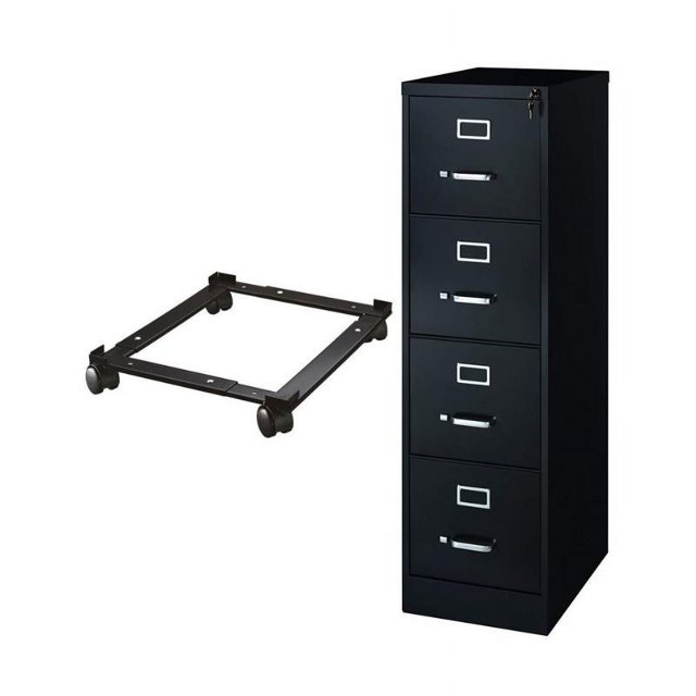 Pemberly Row 2 Piece Filing Cabinet and File Caddy Set in Black ...